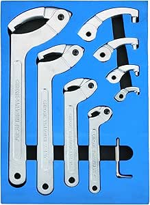 DASBET 8pcs Adjustable Pin Spanner Wrench Tool Set, Spanner Nut Wrench ...