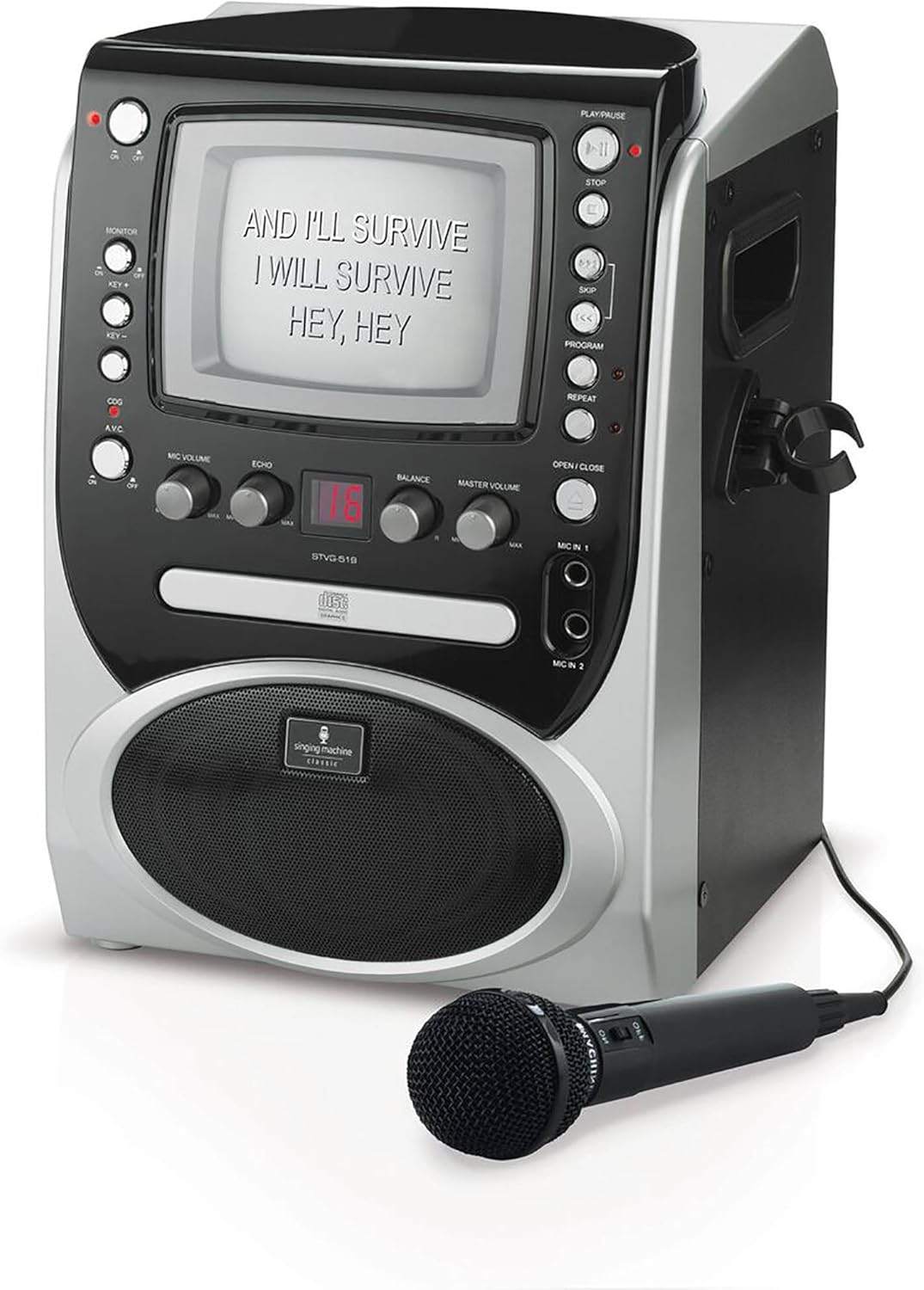 Amazon.com: Singing Machine STVG519 CD+G Karaoke System with 5.5" B&W ...
