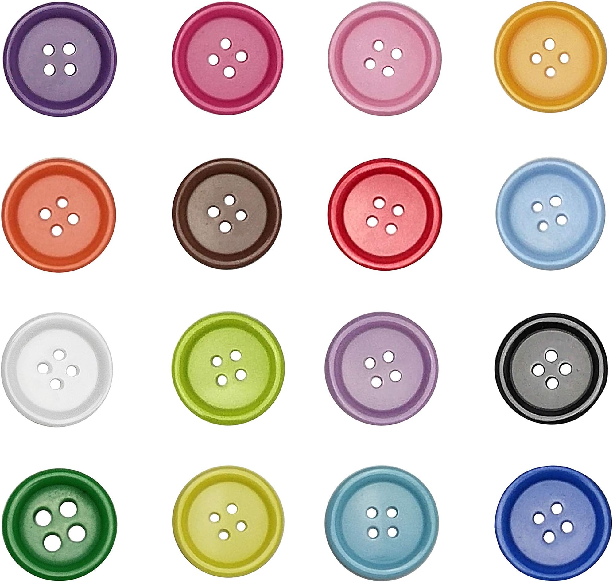 Amazon.com: Buttons 1/2 Inch (1/2”) 4 Hole 10 Pieces - White Black ...