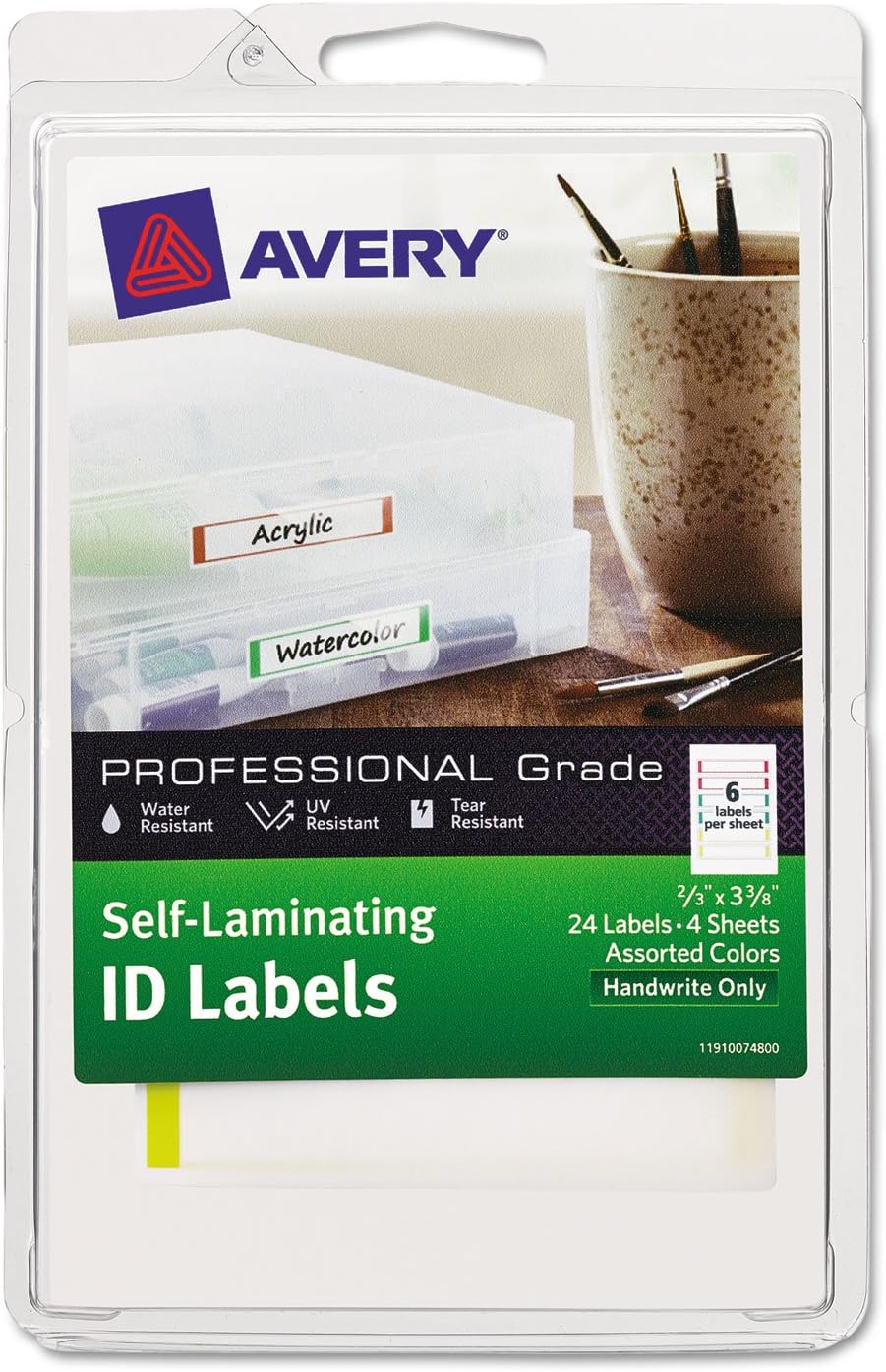 Amazon.com : Avery Self-Laminating ID Labels, Handwrite, 0.66 x 3.375 ...