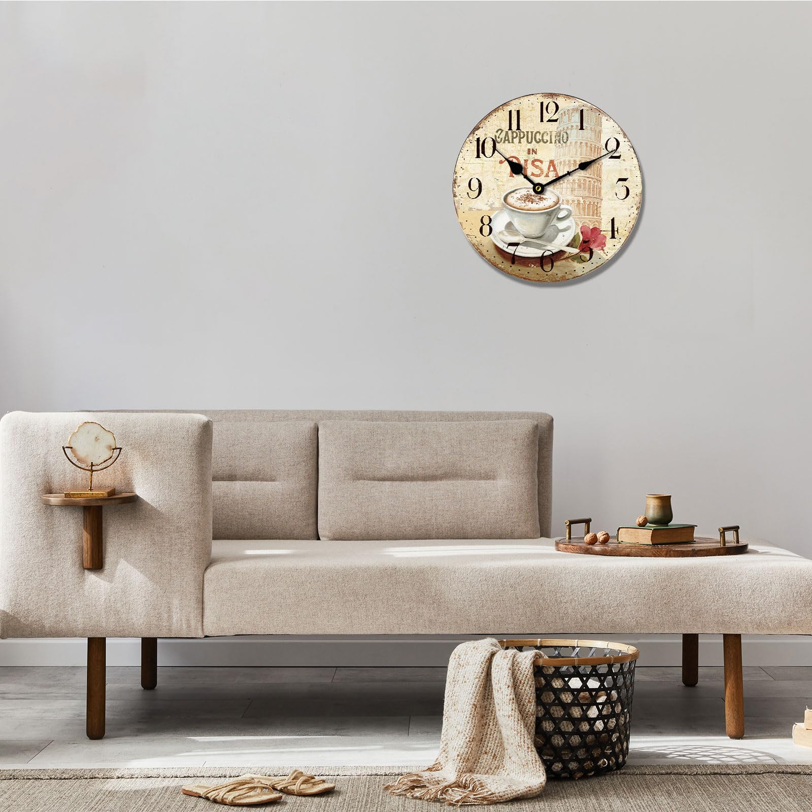 Snapklik.com : Italian Wall Clock,16" Silent Wall Clocks Coffee & Torre ...