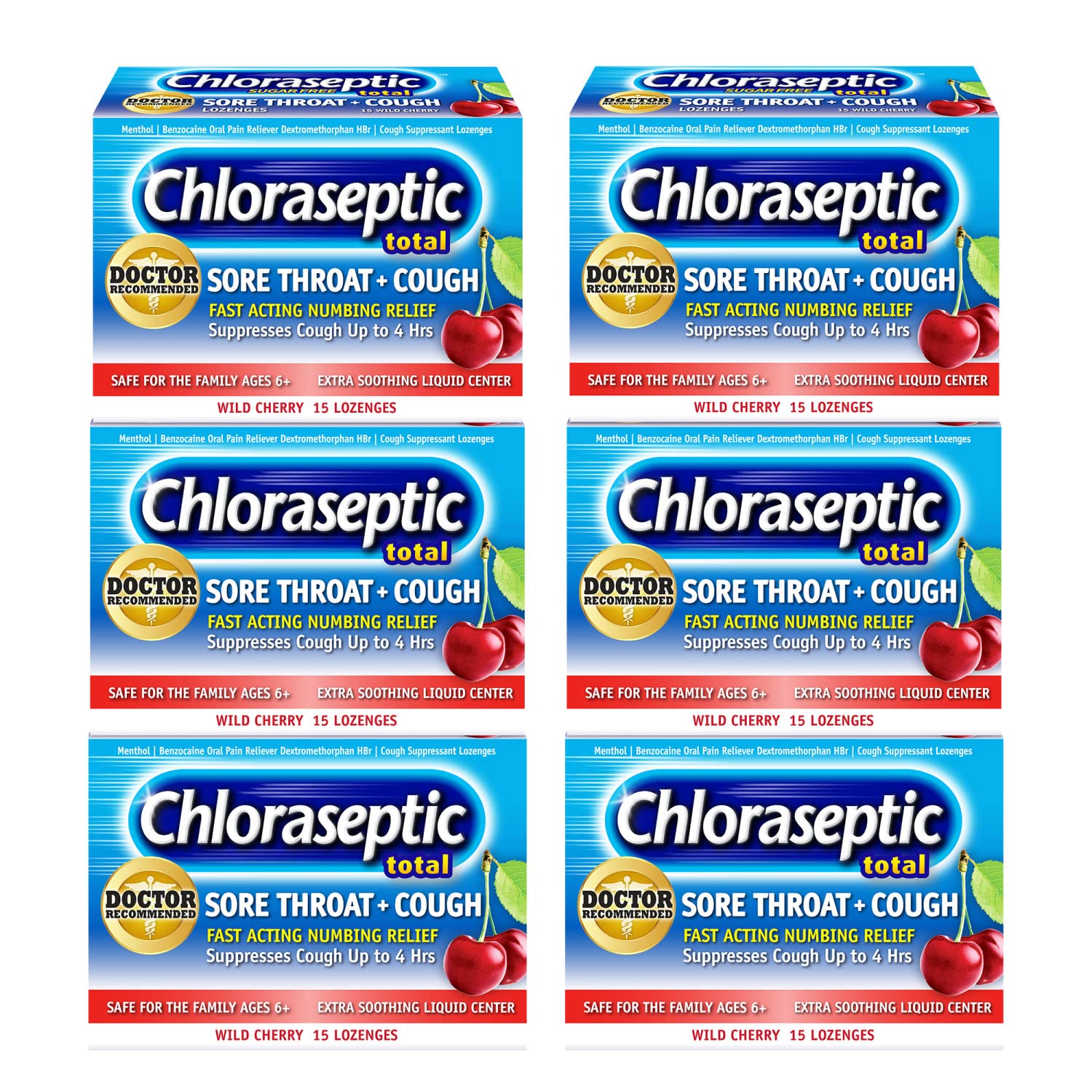 Buy Chloraseptic Total Sore Throat + Cough Lozenges, Sugar-Free Wild ...