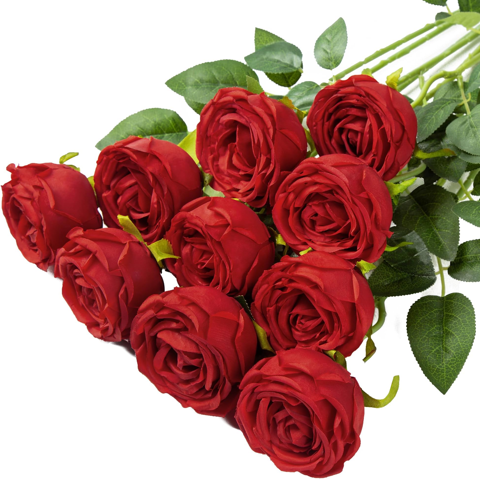 Amazon.com: Lorigun Fake Rose Single Rose Flower Silk Simulation Red ...