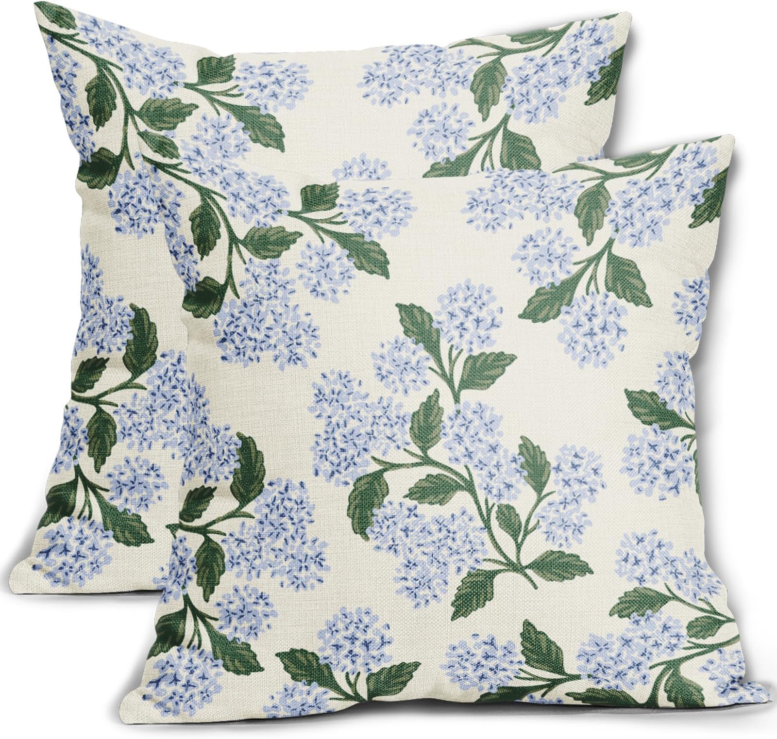 Amazon.com: SiuSue Blue Hydrangea Pillow Covers 18x18 - Summer Floral ...