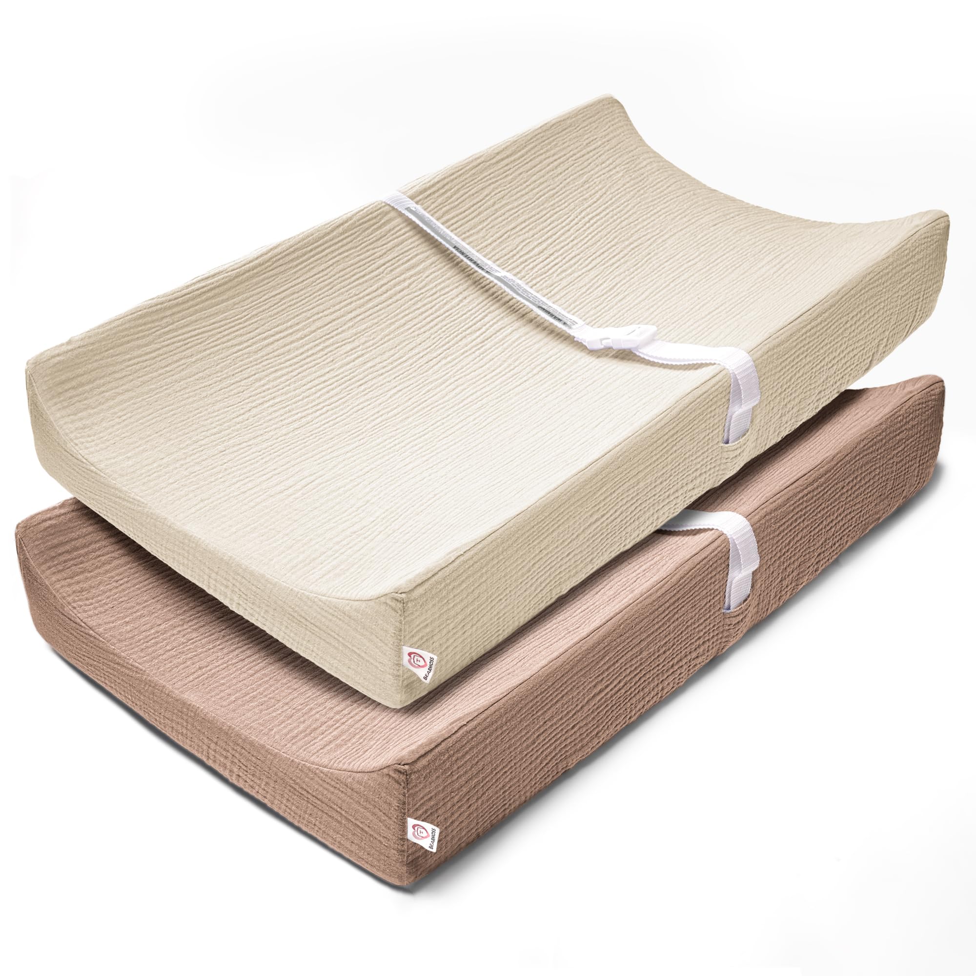 Changing Pad Covers 2Pack 100% Cotton Muslin Diaper Change Table Pad ...