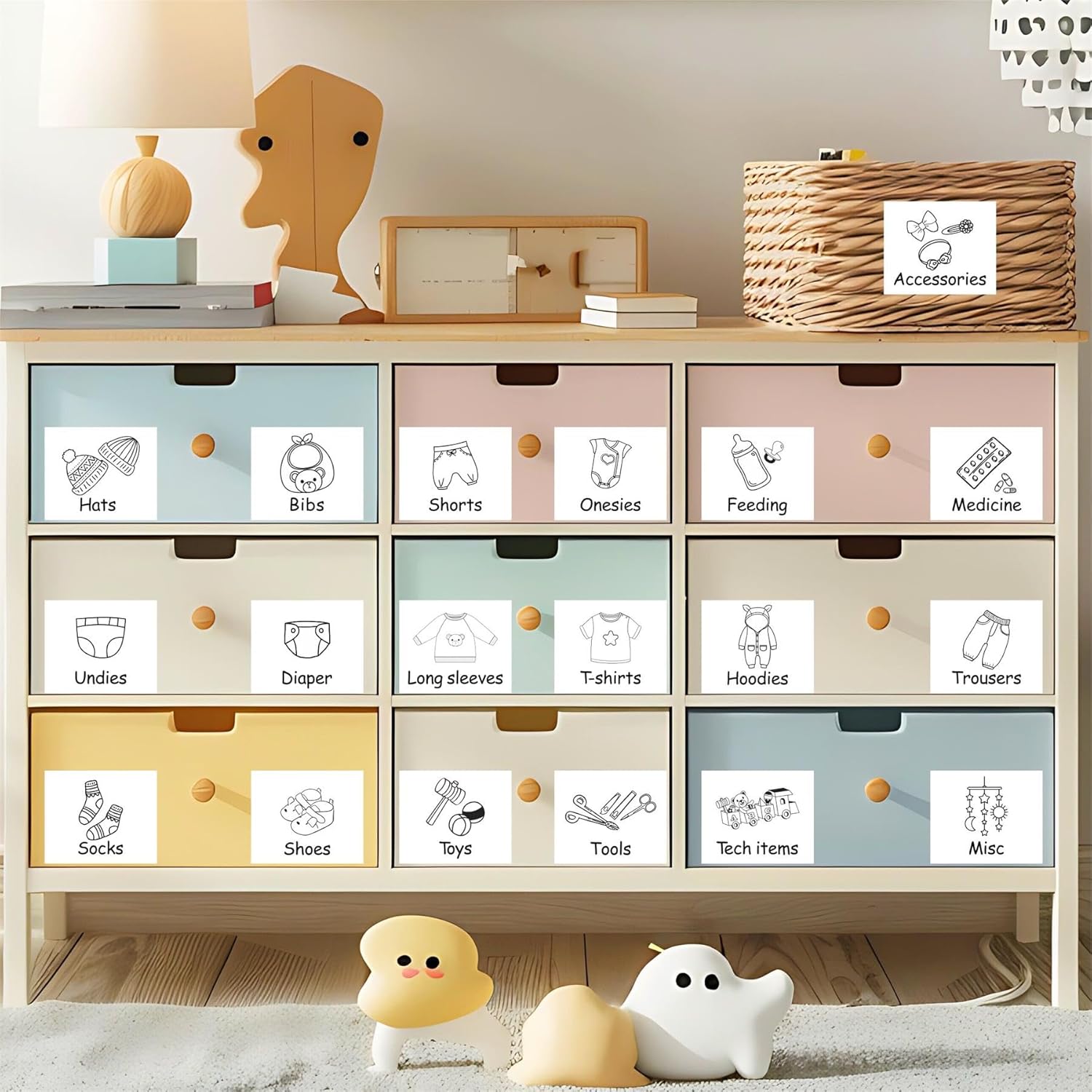 Amazon.com: Baby Label Stickers Clothes Toys Storage Stickers for Kids ...