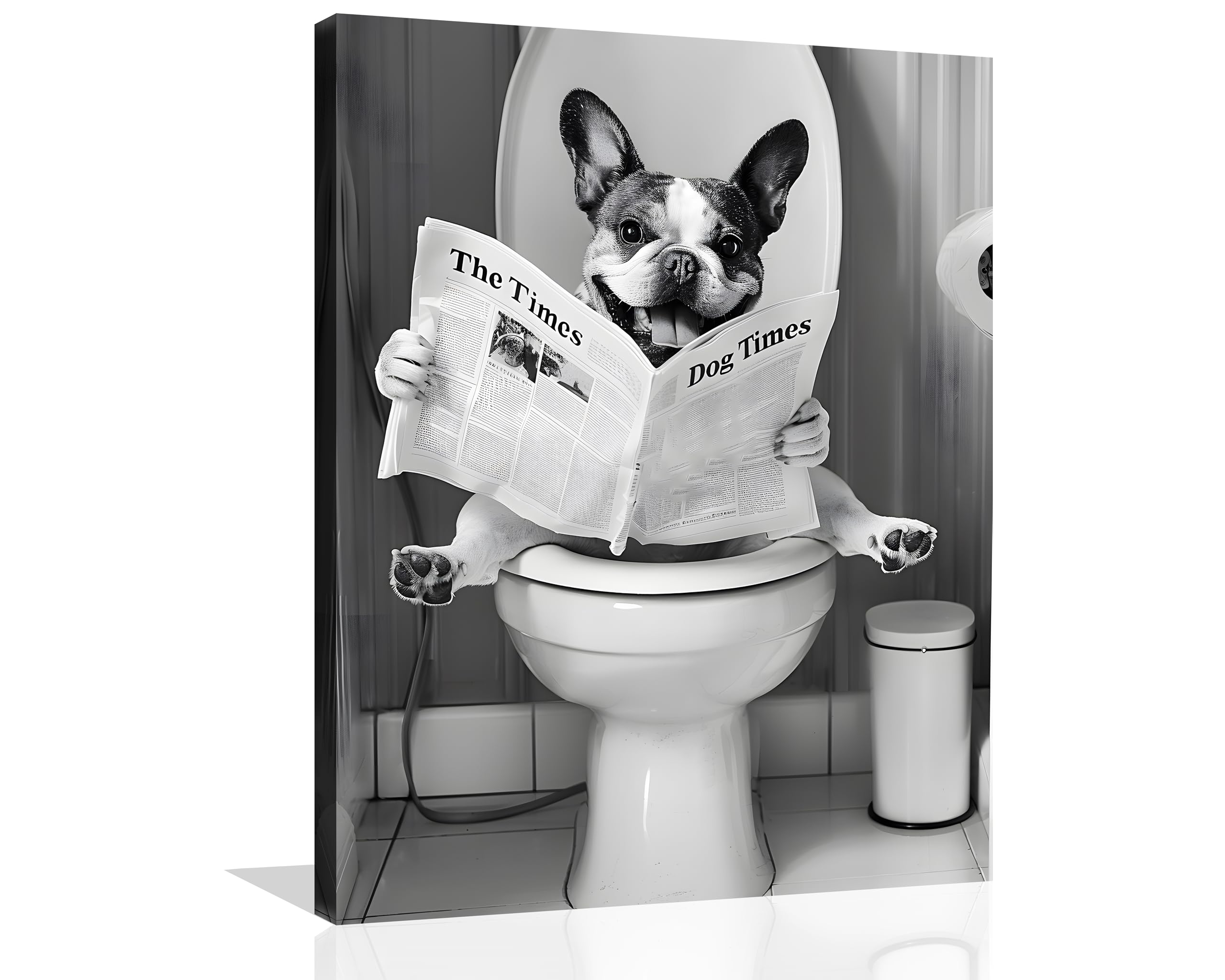 Amazon.com: OWNANRTHM Funny Animal Bathroom Canvas Wall Art Black and ...