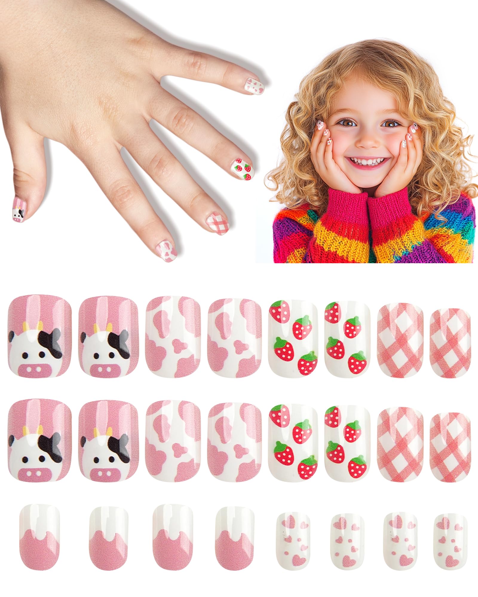 Amazon.com: Cute Press on Nails for Kids,Girls Trendy Stuff Fake Nail ...
