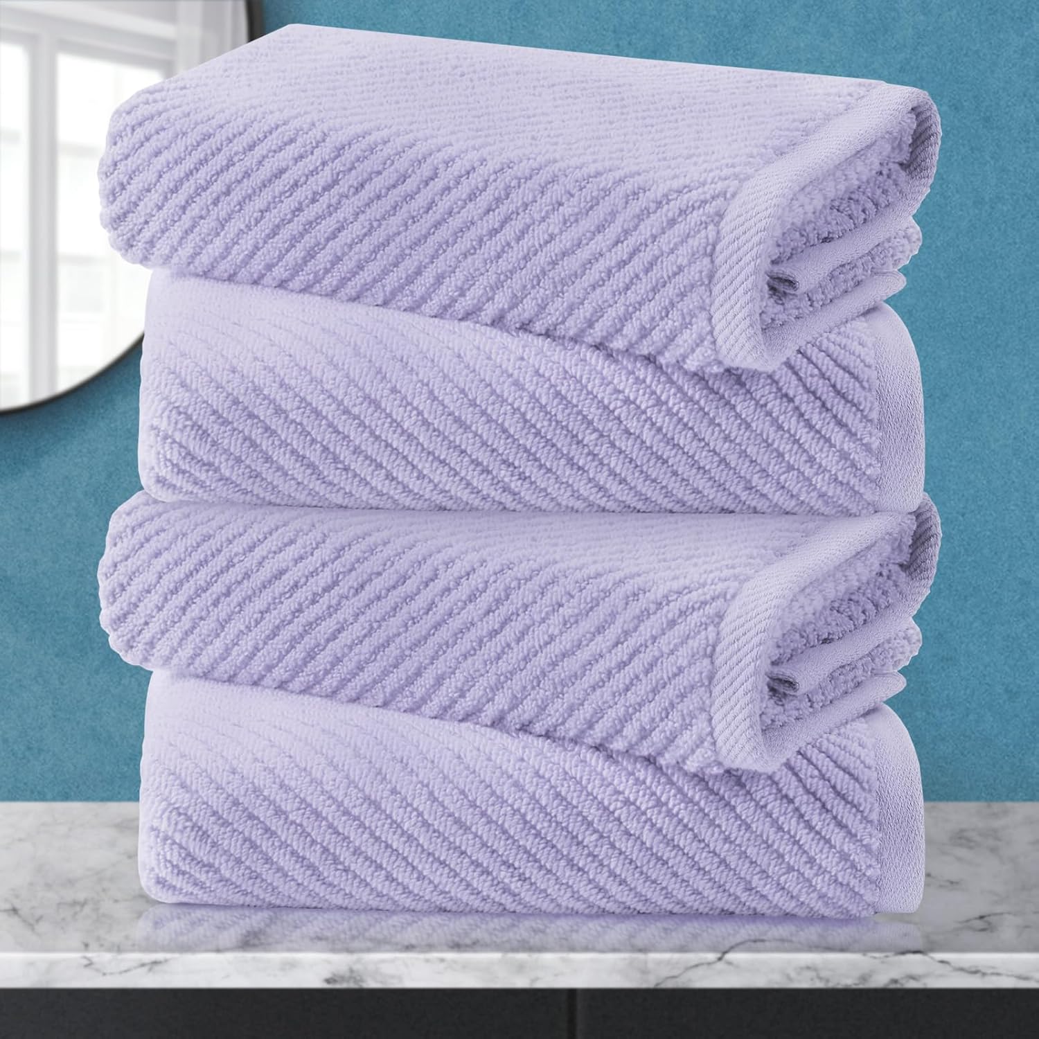 Amazon.com: VOOVA & MOVAS Purple Hand Towels, 4PC Large 18"x 28" - 100% ...
