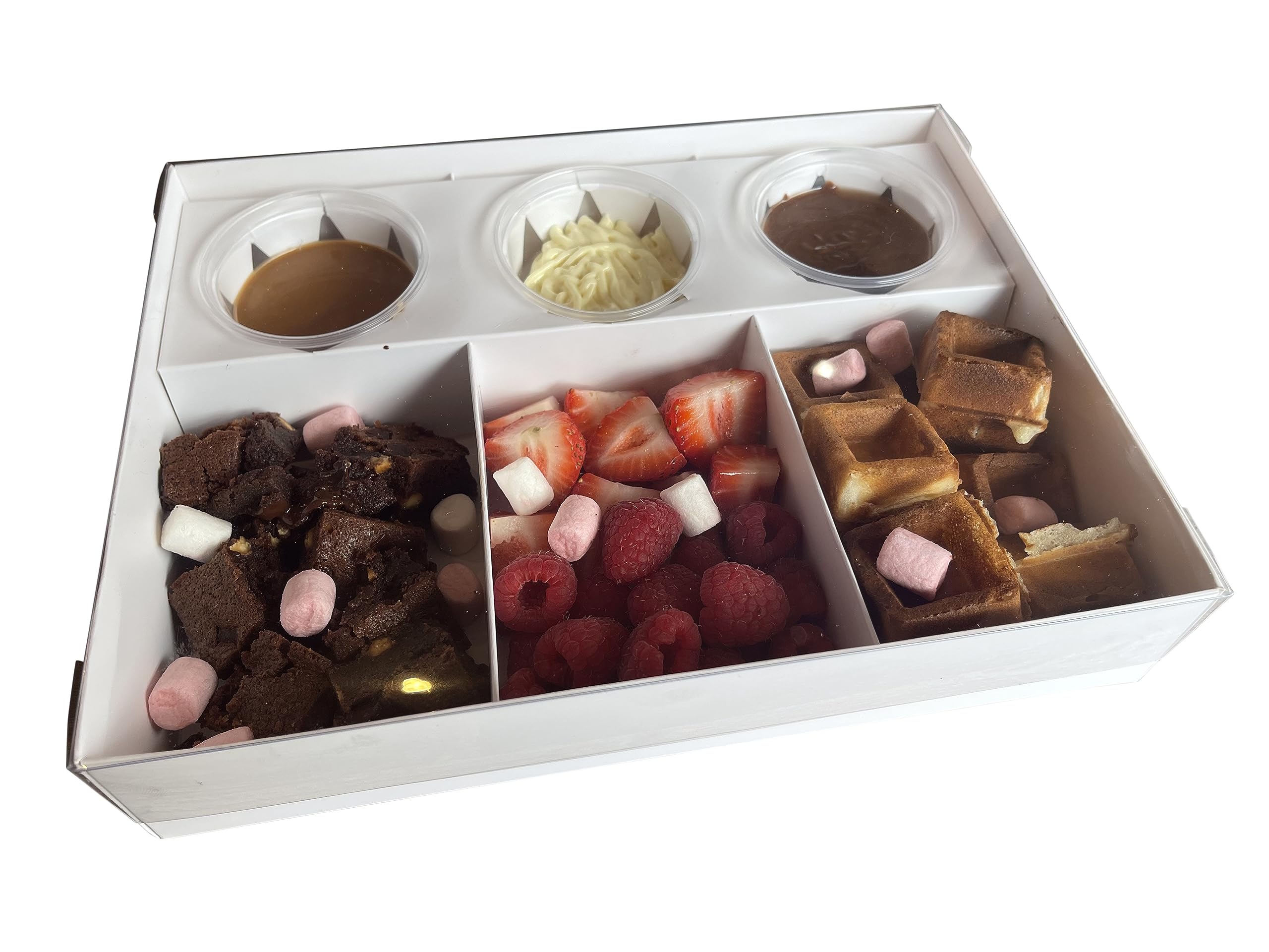 Clear Lid Fondue 3 Section Dipping box – Section box/Treat box/Cake box ...