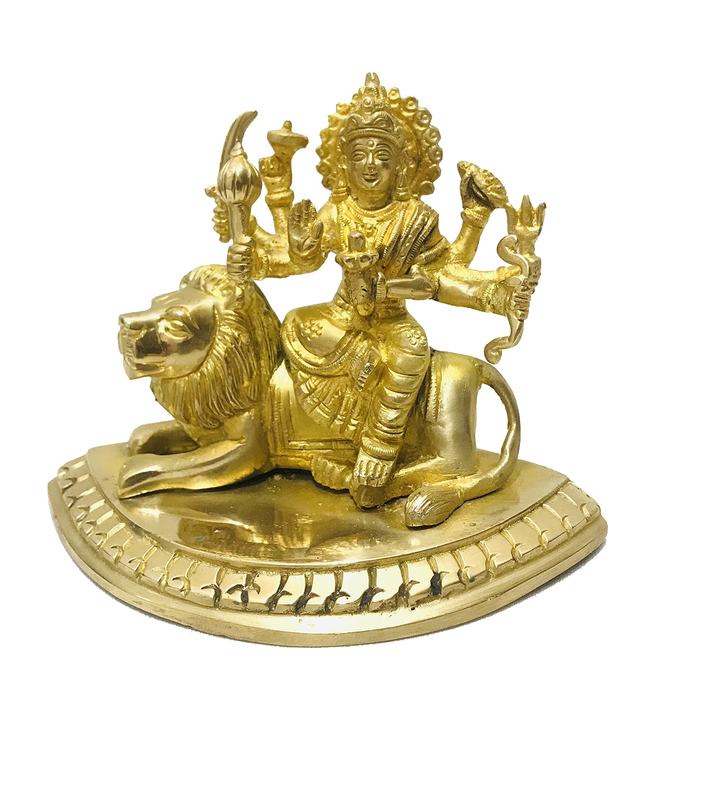 Lord Durga Idol Mata Statue Brass Devi Durga Rani Sitting | Desertcart ...