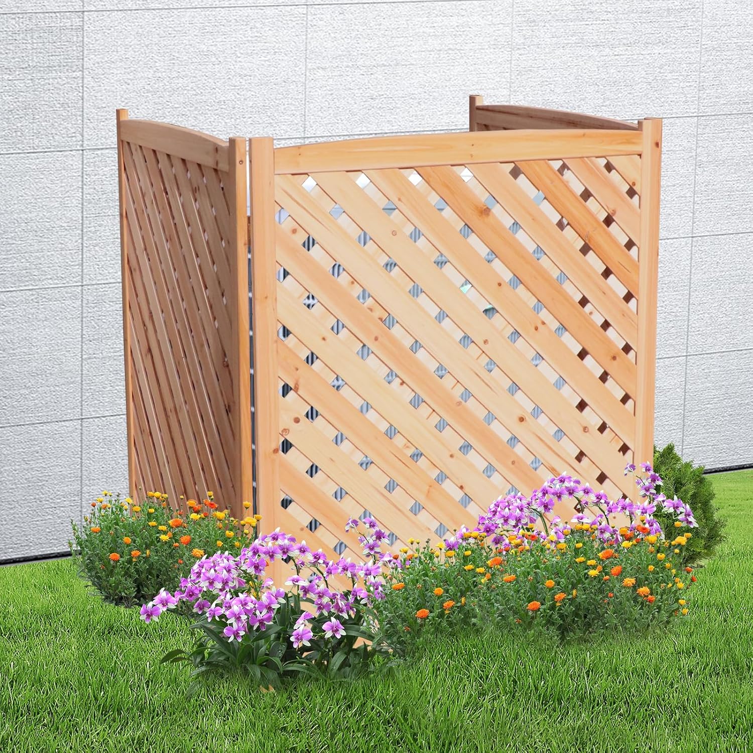 Amazon.com : Xeeol Privacy Screen, 3 Panels Wood Fencing for Yard ...