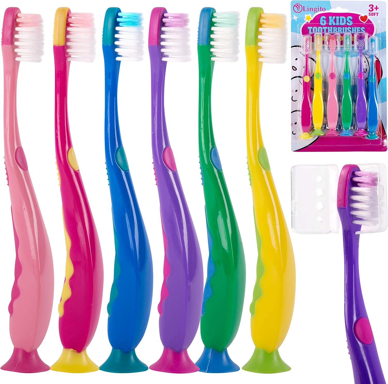 Amazon.com : Kids Toothbrush Suction Cup with Covers, Toddler ...