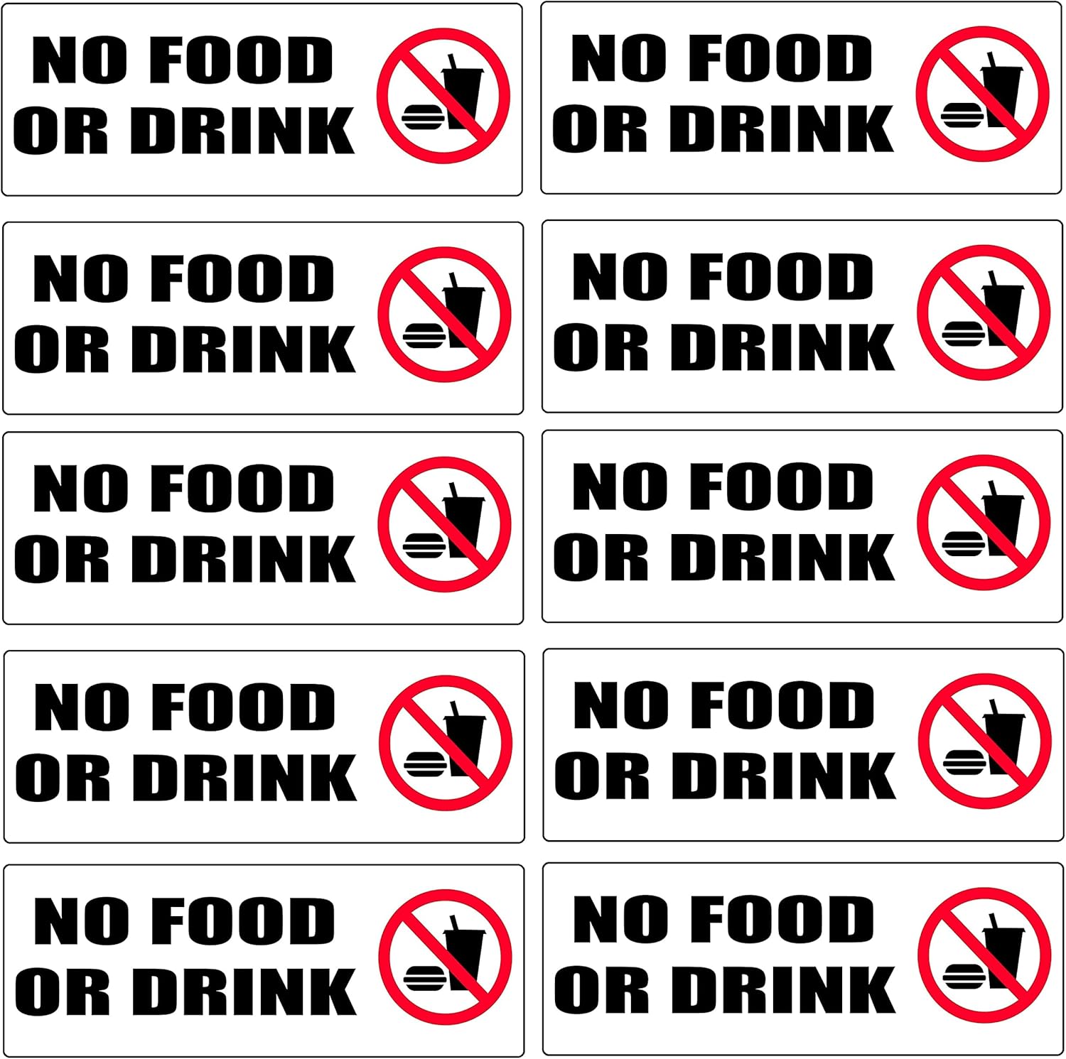 Amazon.com : No Food or Drink Allowed Sticker Sign, 9x3 Inch Vinyl ...