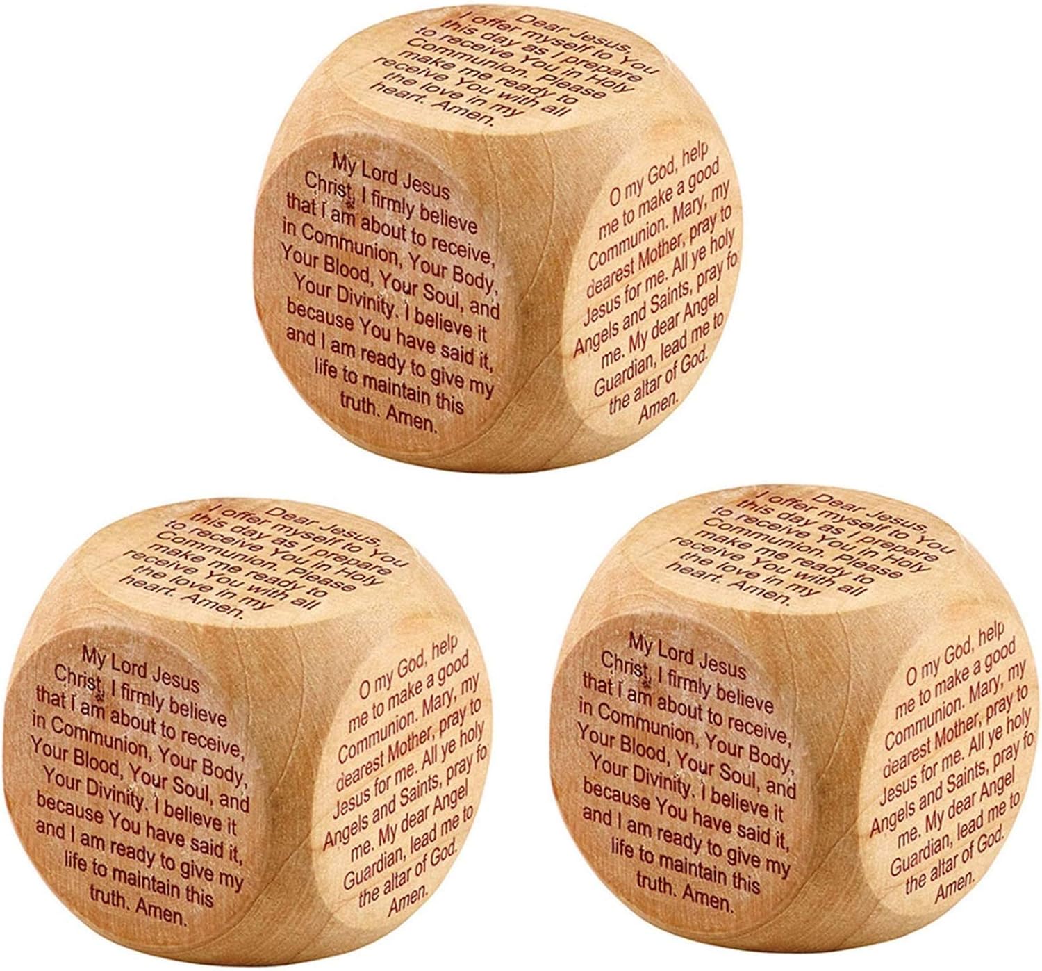 Amazon.com: Needzo Catholic Scripture Prayer Cube Wooden, My First Holy ...