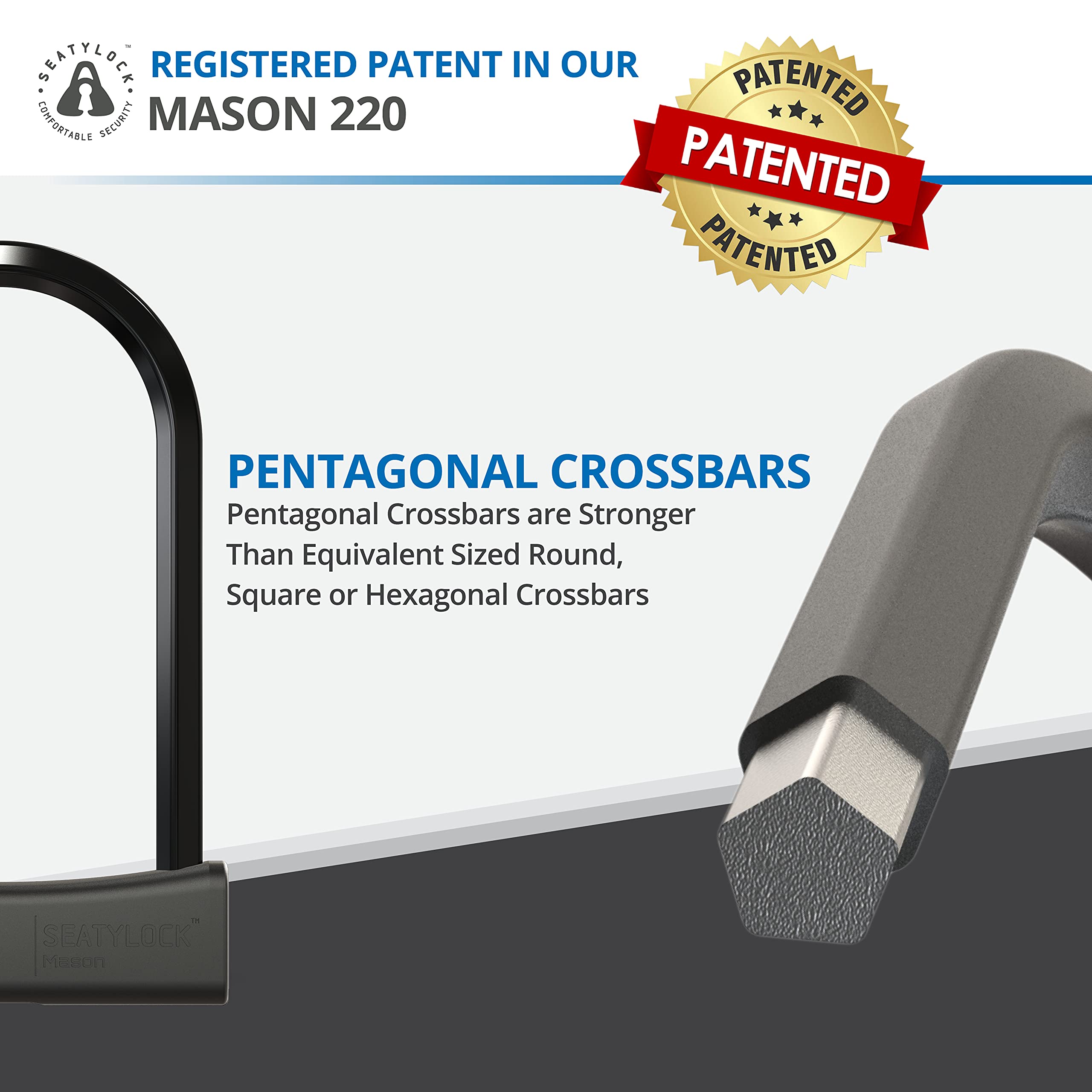 Snapklik.com : SeatyLock Mason Bike U Lock - Patented Heavy Duty Anti ...