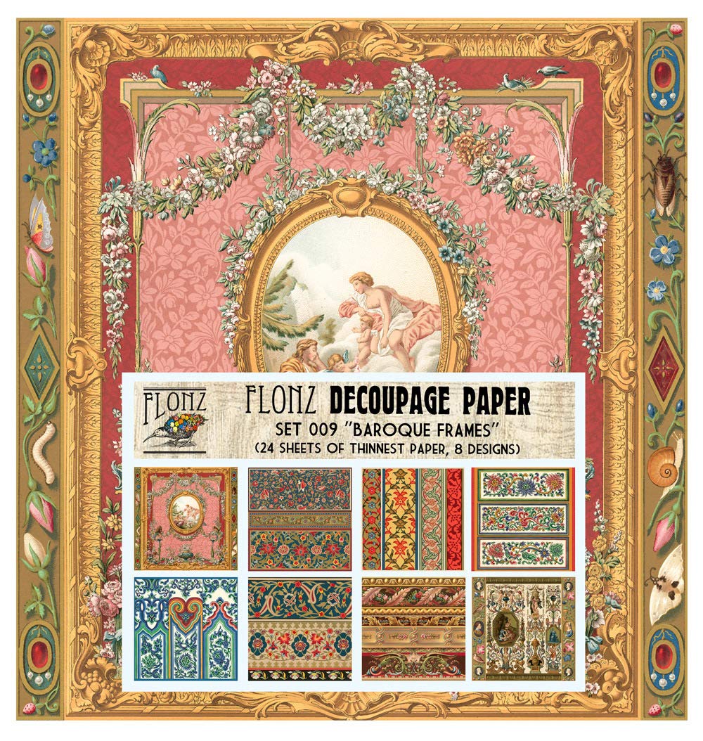 Amazon.com: Decoupage Paper Pack (24 Sheets 6"x6") Baroque Laces and ...