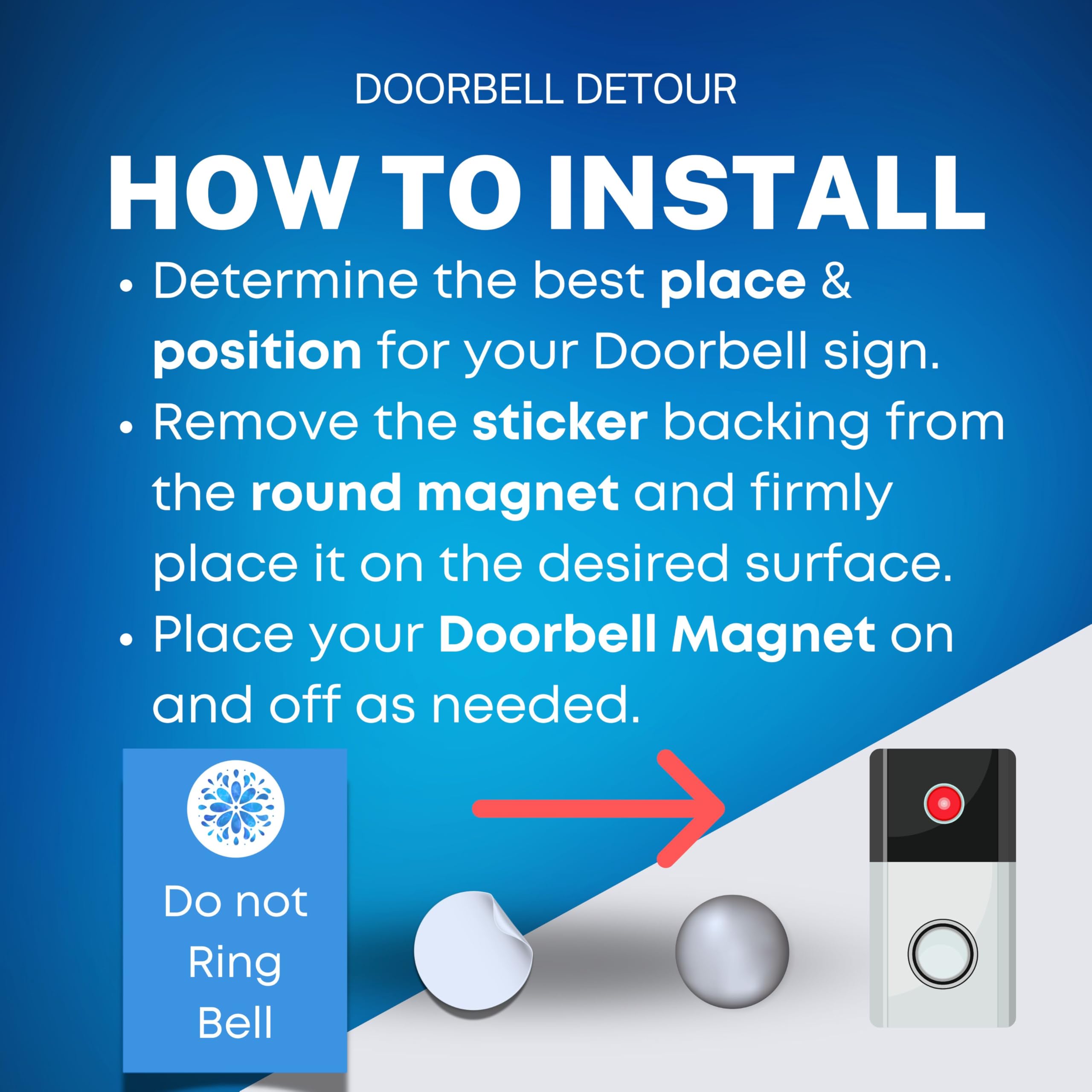 Do Not Disturb Doorbell Sign & Cover - Please Knock Signs For Sleeping ...