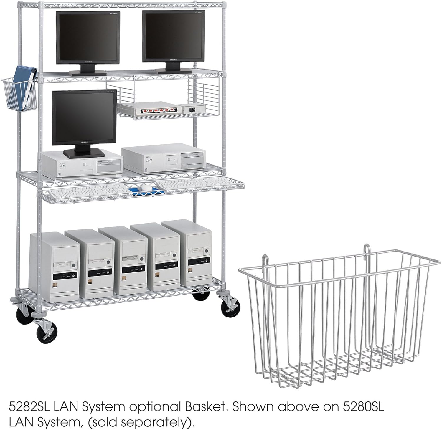 Amazon.com : Safco Wire Utility Basket for LAN Management System or ...