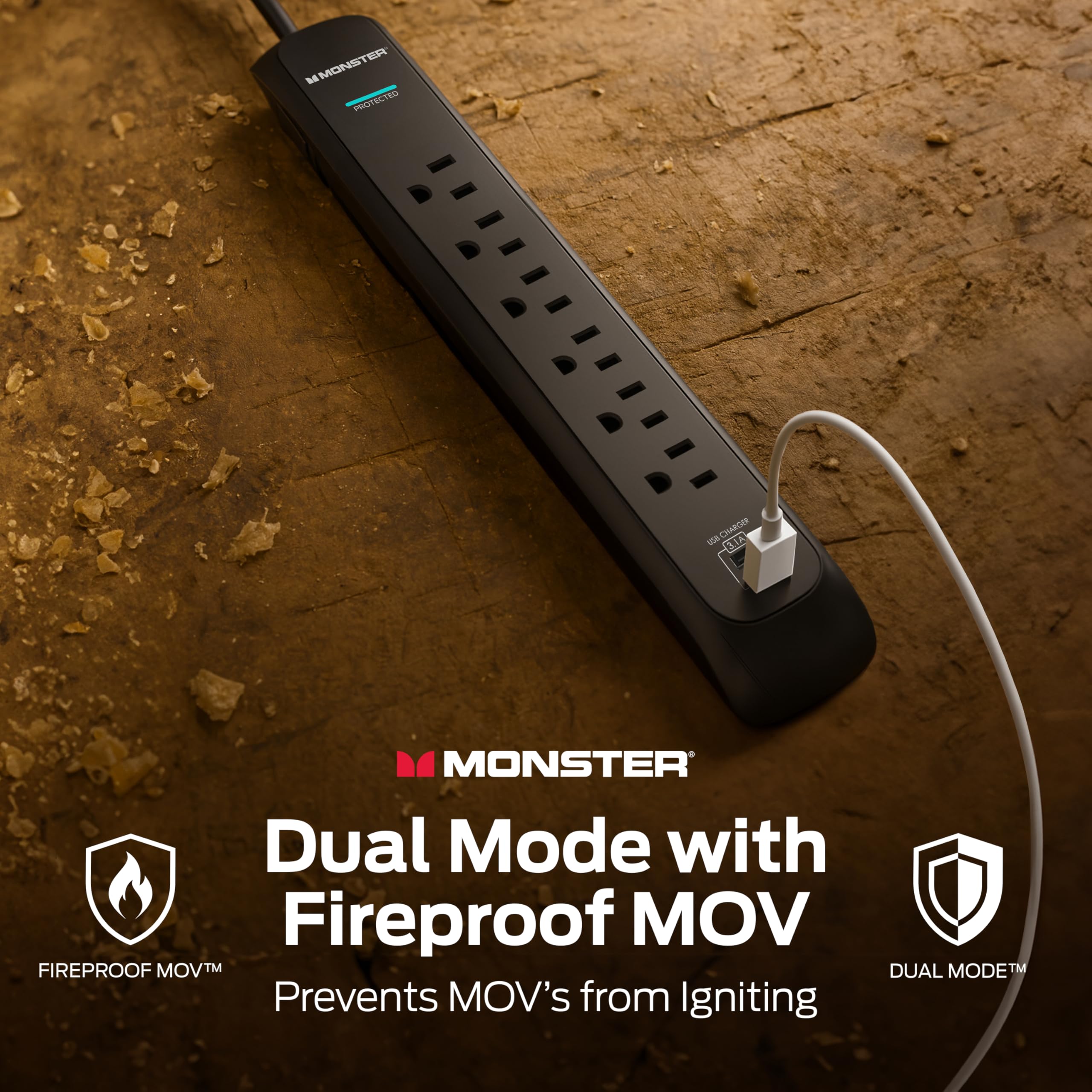 Snapklik.com : Monster Power Surge Protector W/ 1200 Joule Rating Heavy ...