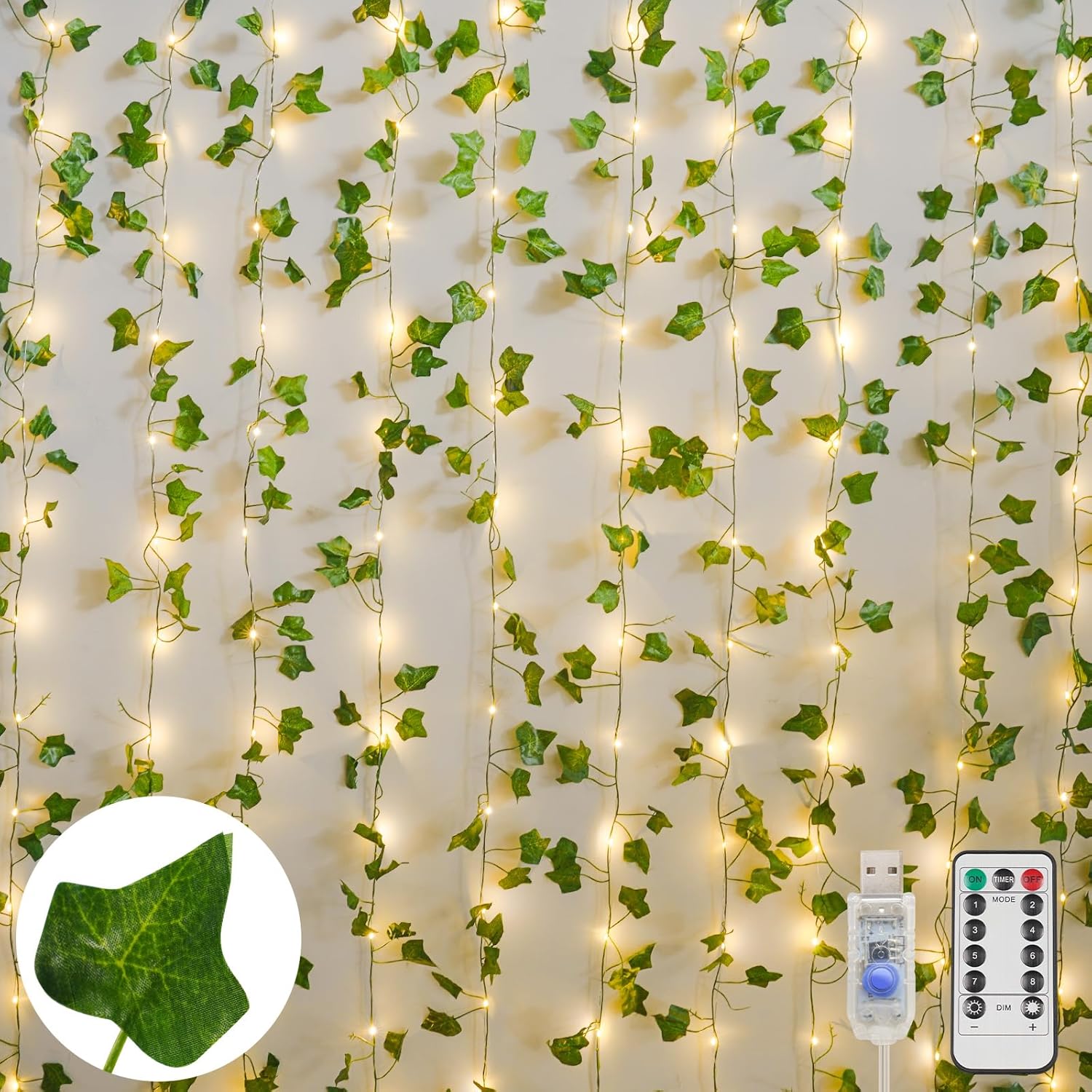 Amazon.com: suddus Vines with Light for Bedroom, 200 LED Fairy Lights ...
