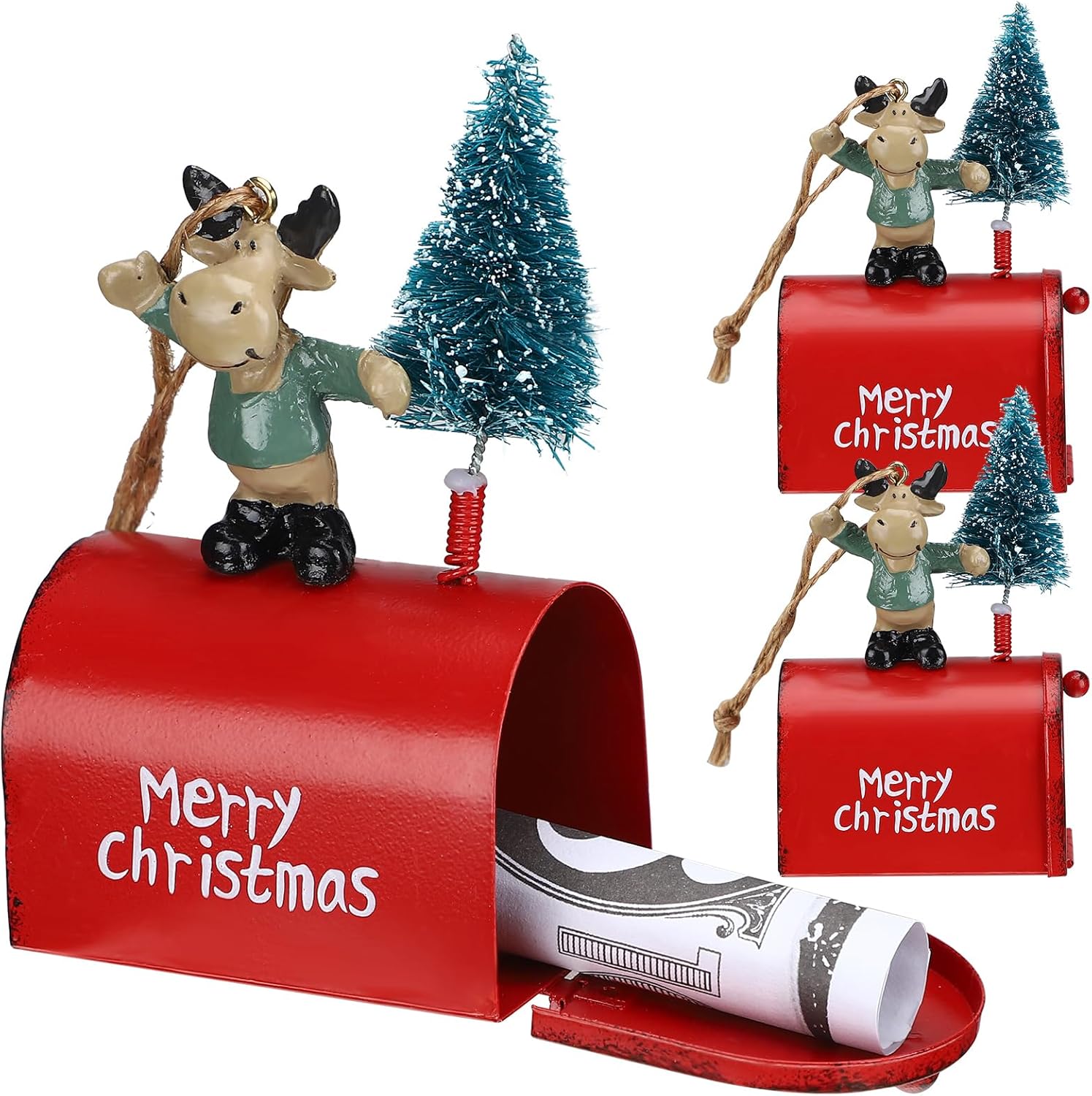 Amazon.com: Soaoo 3 Pieces Mini Mailbox Christmas Tree Ornaments Funny ...