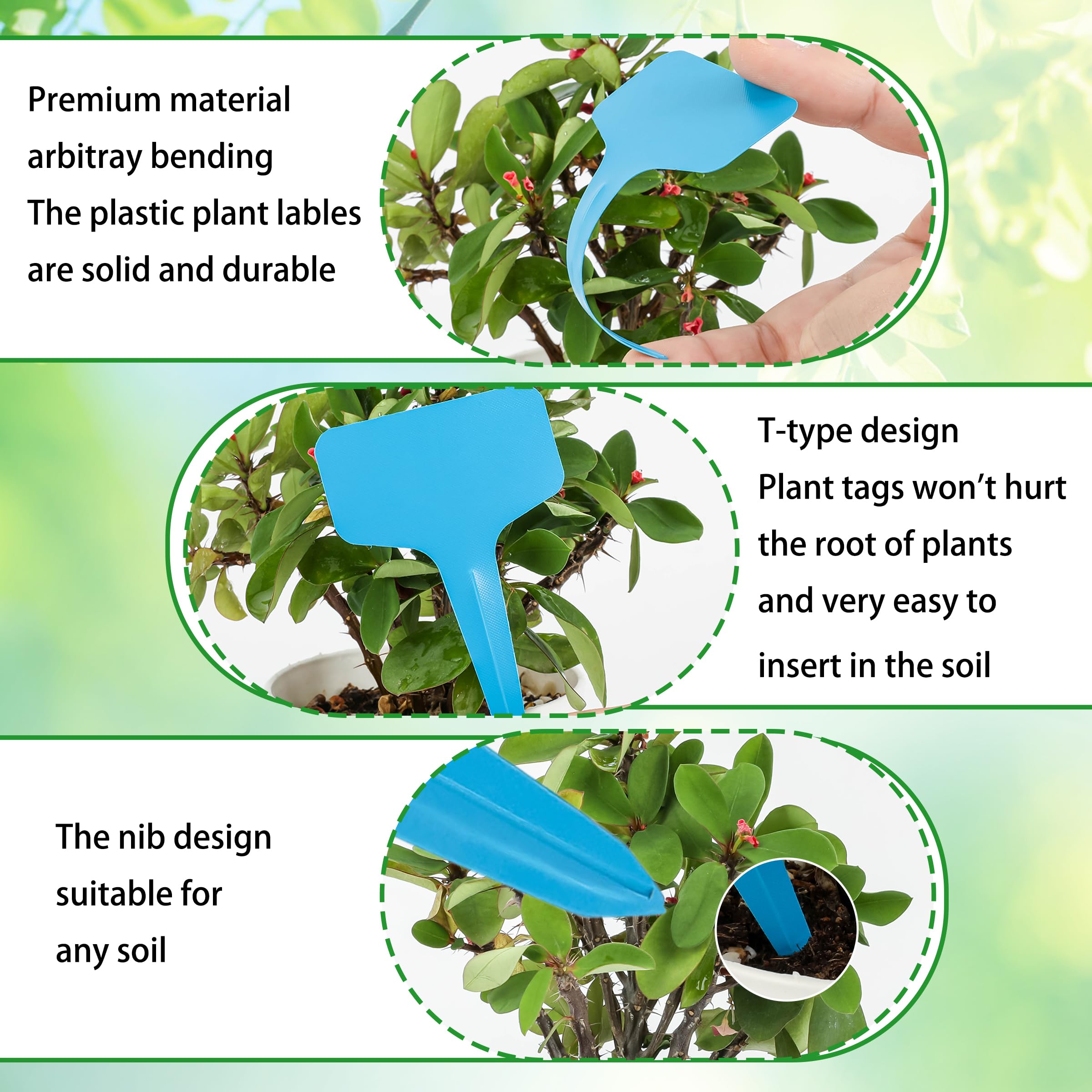 Snapklik.com : Plant Labels Tags 200Pcs T-Type Plant Markers Plastic ...