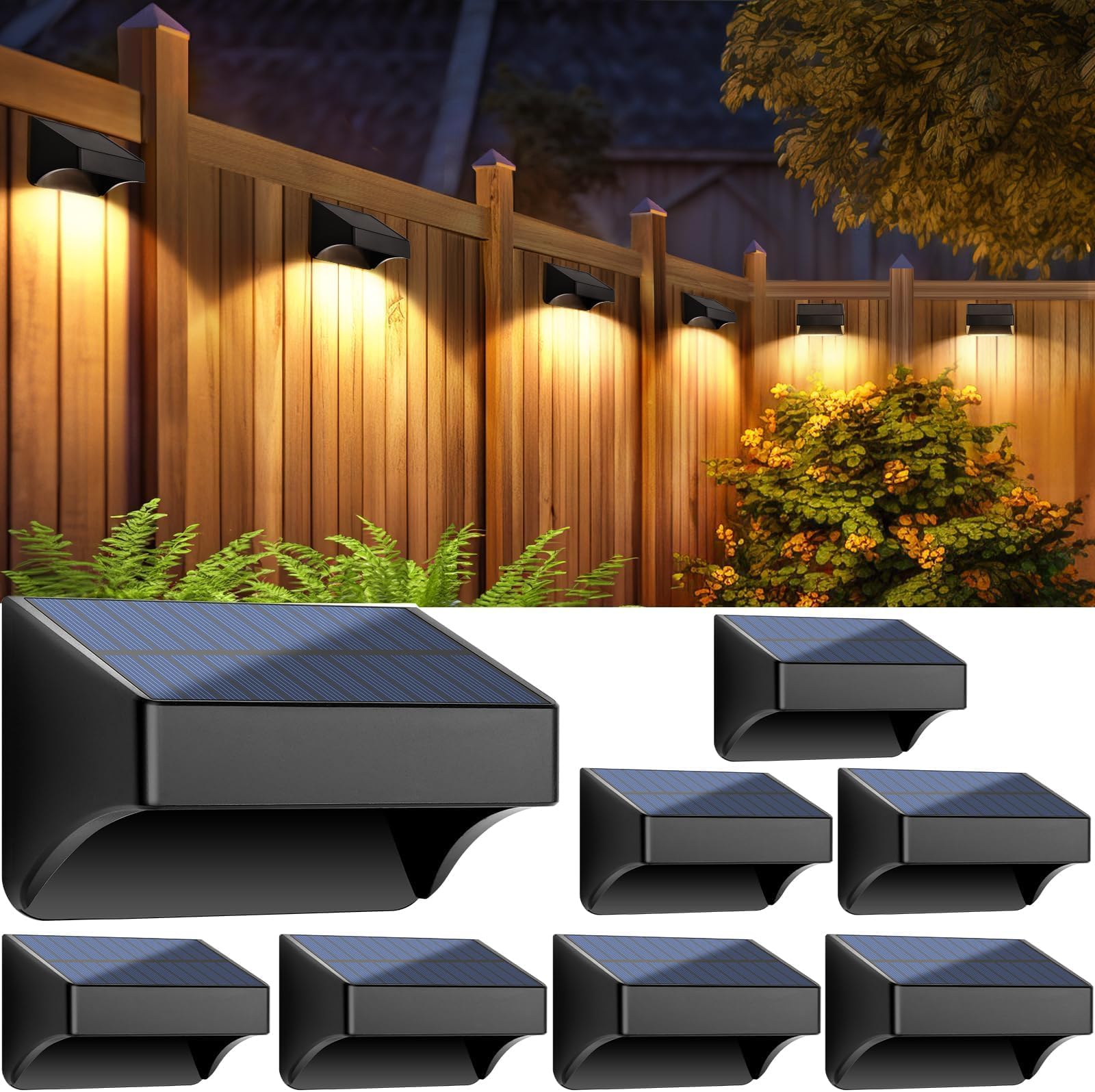 sunlight encounter Solar Fence Lights Outdoor Outdoor Waterproof LED ...