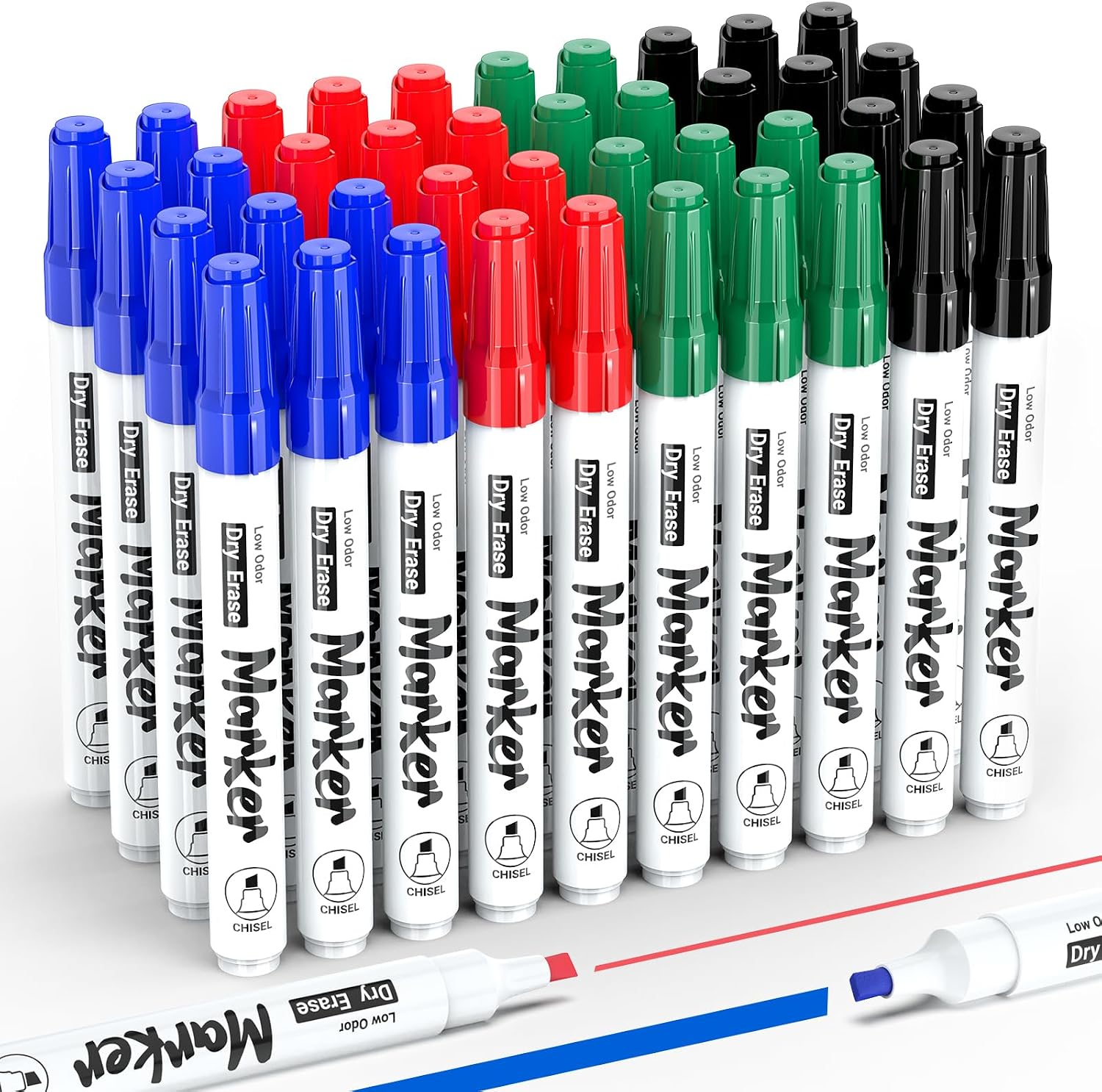 Amazon.com : KERIFI Low Odor Dry Erase Markers for School, Chisel Tip ...