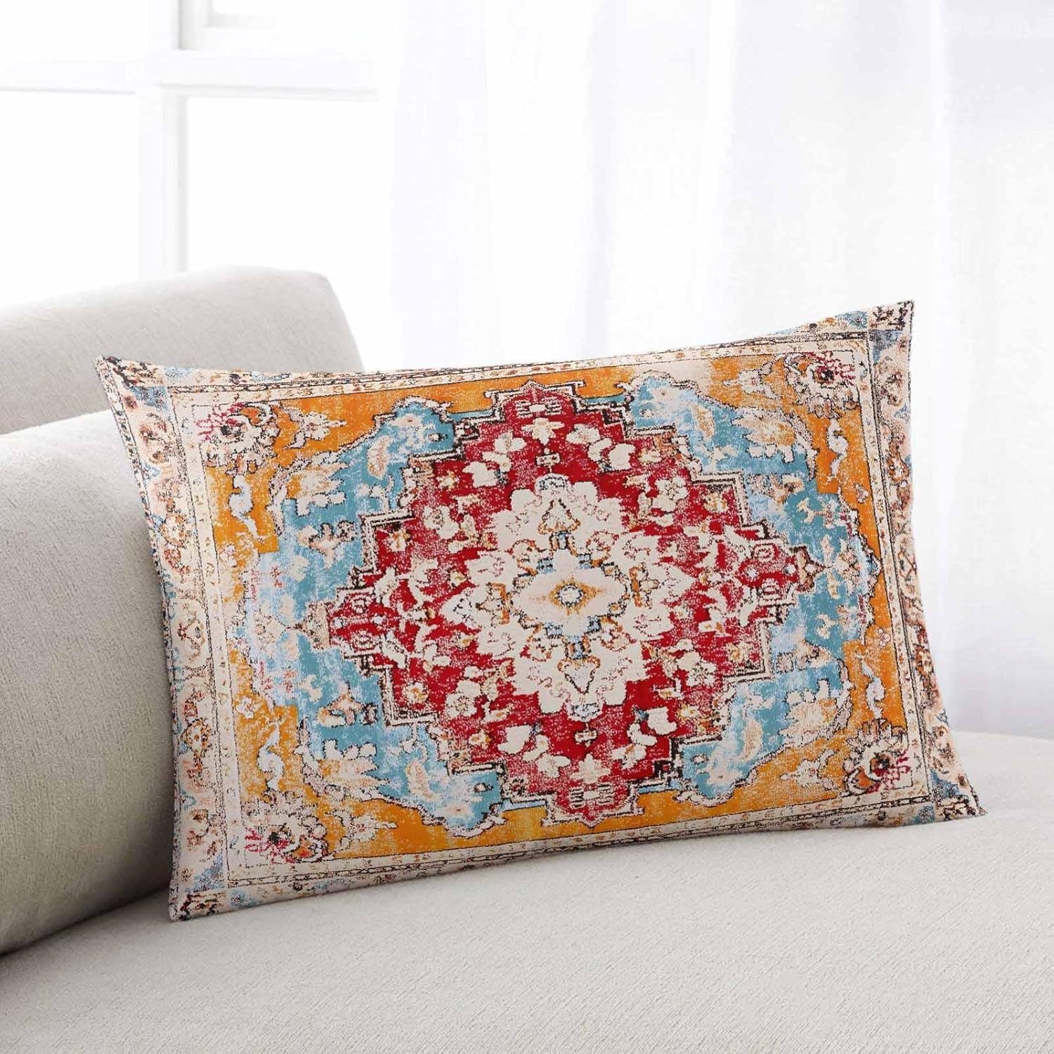 Amazon.com: Pillow Covers 20x26 Inch - Standard Boho Style Orange ...