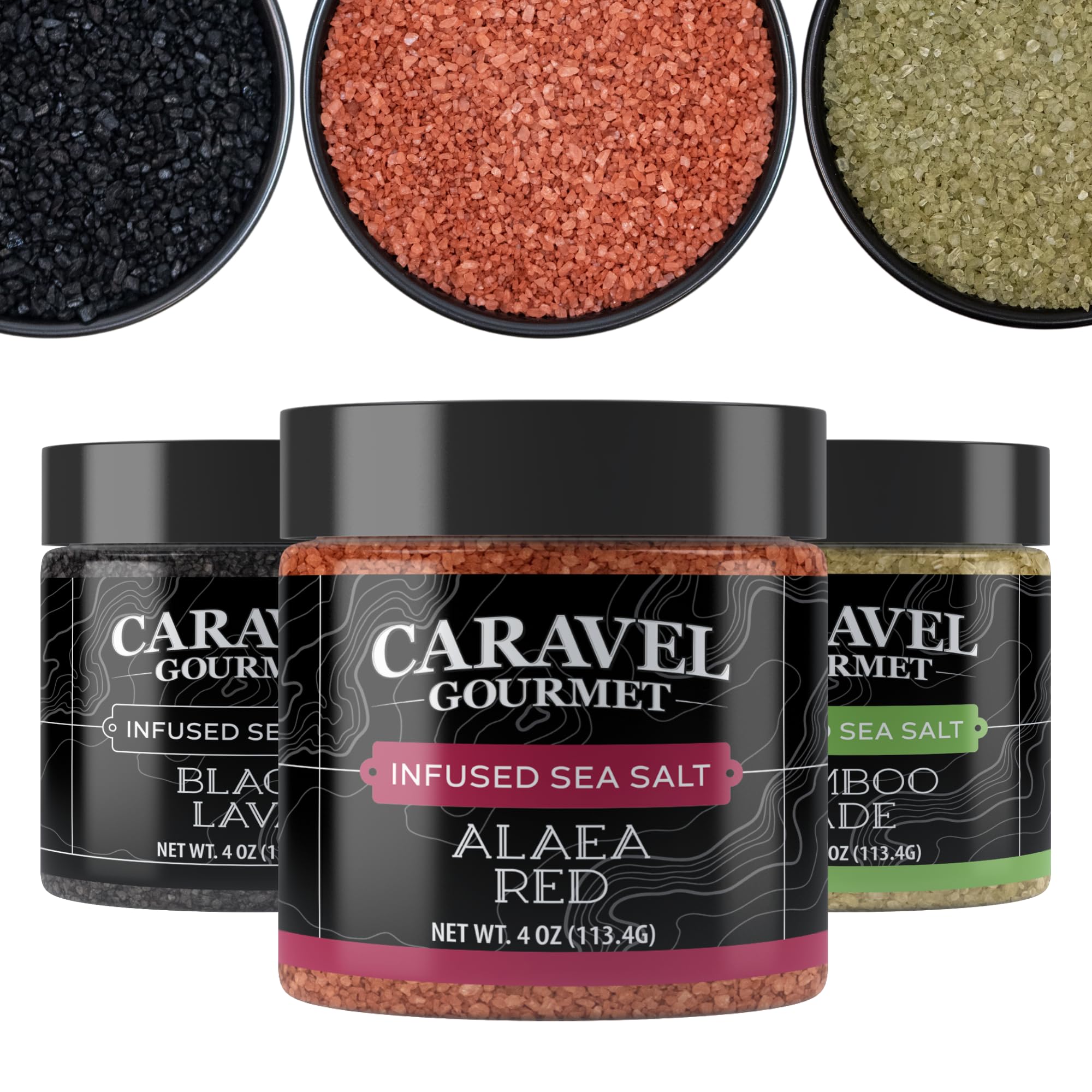 Amazon.com : Hawaiian Sea Salt 3-Pack - Hawaiian Alaea Red, Bamboo Jade ...