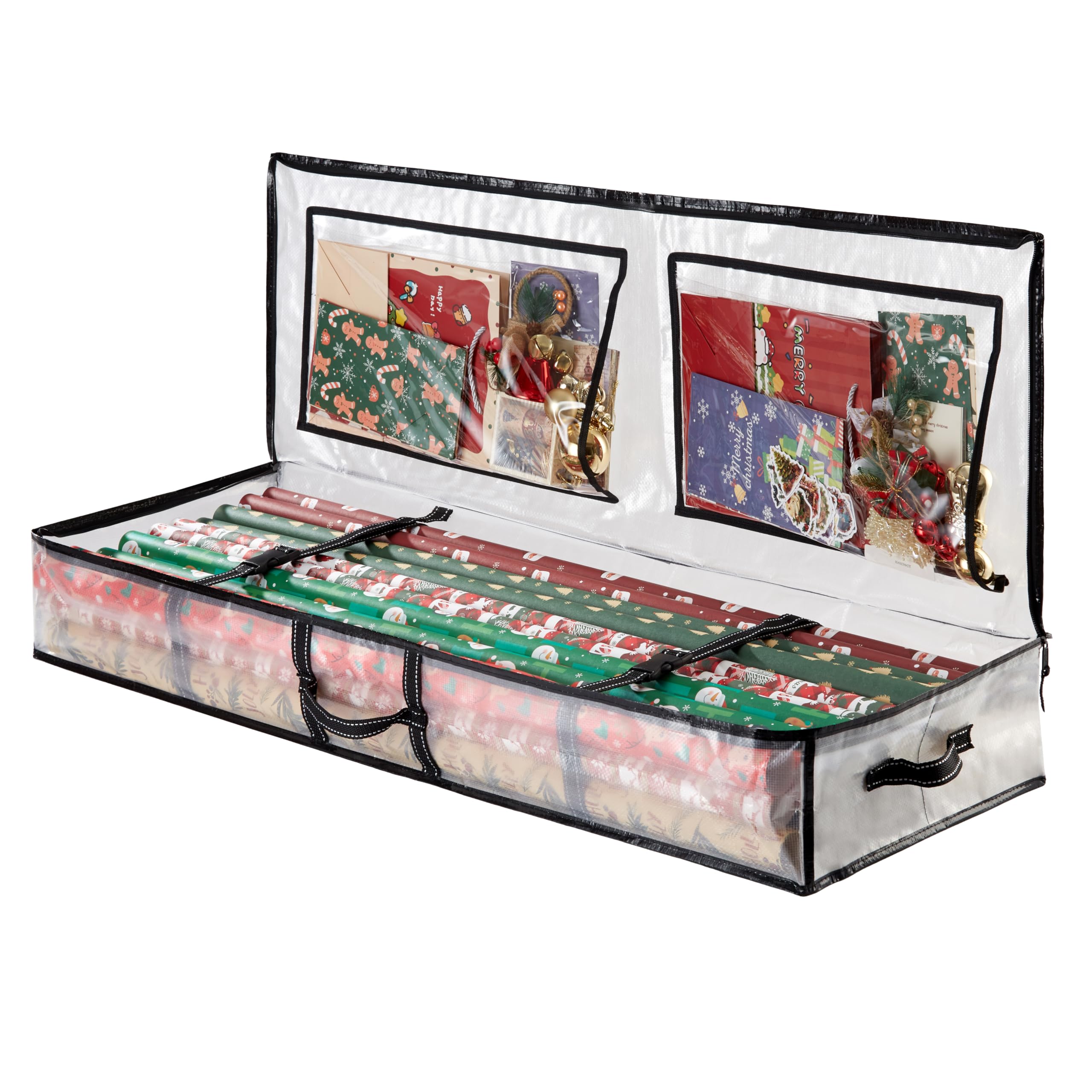 VENO Clear Wrapping Paper Organizer Storage Box for Christmas Gift Bags ...