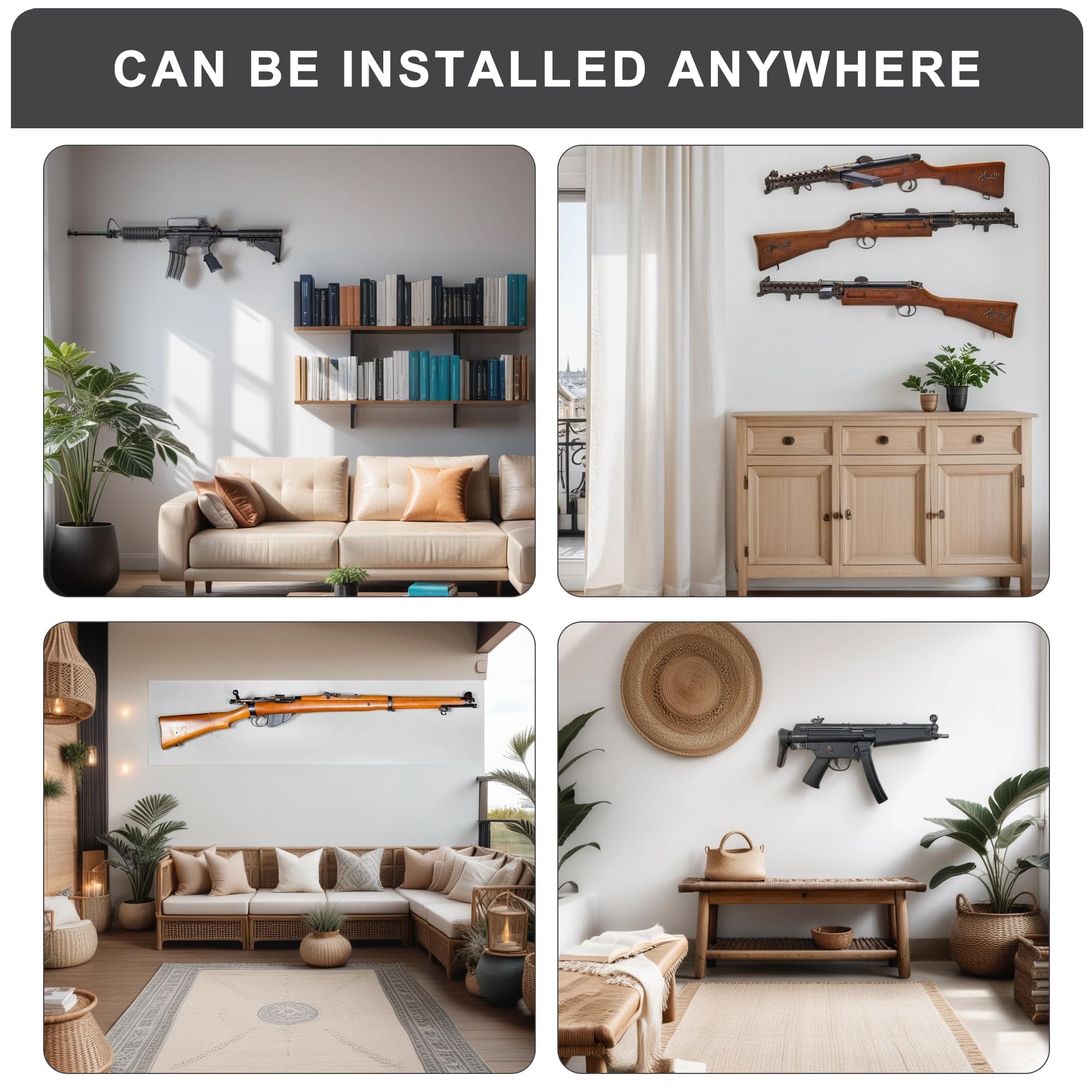 Snapklik.com : KILISTEELS Gun Rack Wall Mount, Heavy Duty Shotgun Hooks ...