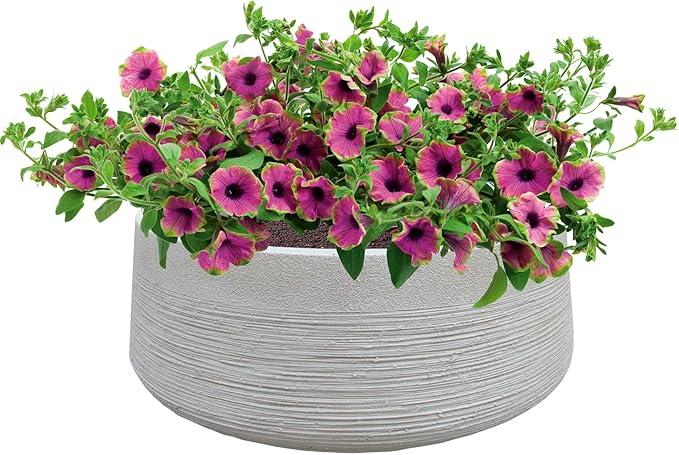 IDEALIST Plant Pots Outdoor 12 Inch Plant Bowls | Garden Planters with ...