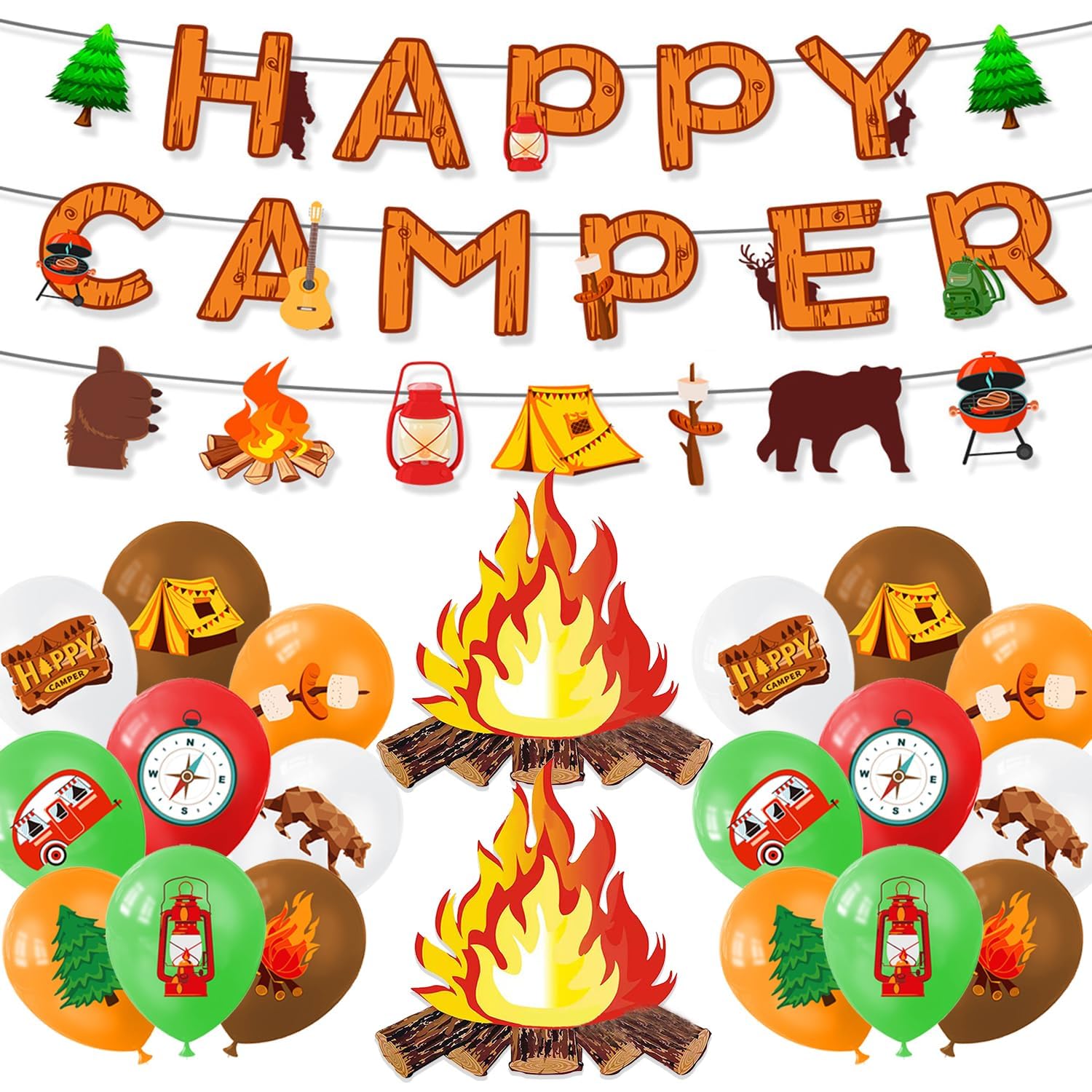 Snapklik.com : NeusWonder 22 PCS Camping Themed Party Decorations ...