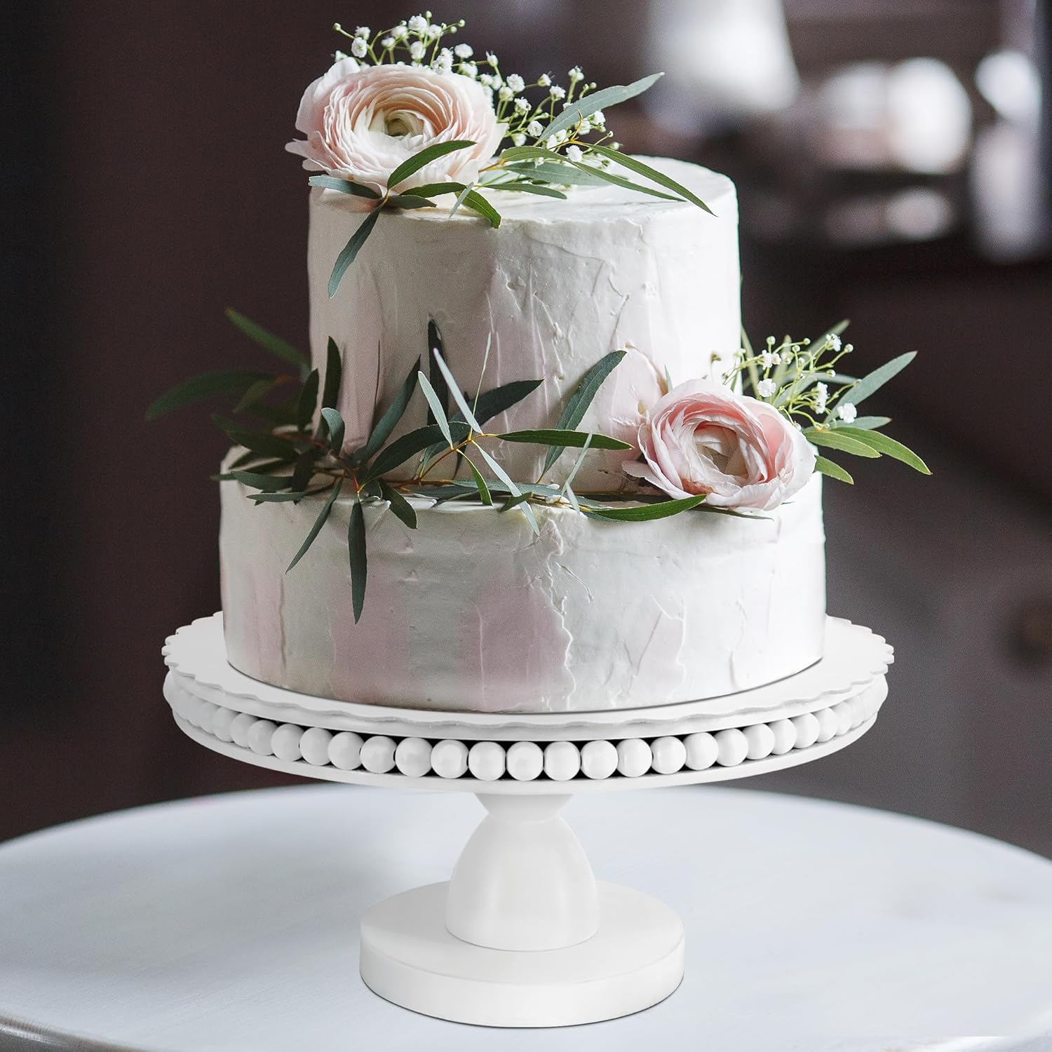 Amazon.com: Wood Cake Stand, Cupcake Stand with Pedestal Stand, White ...