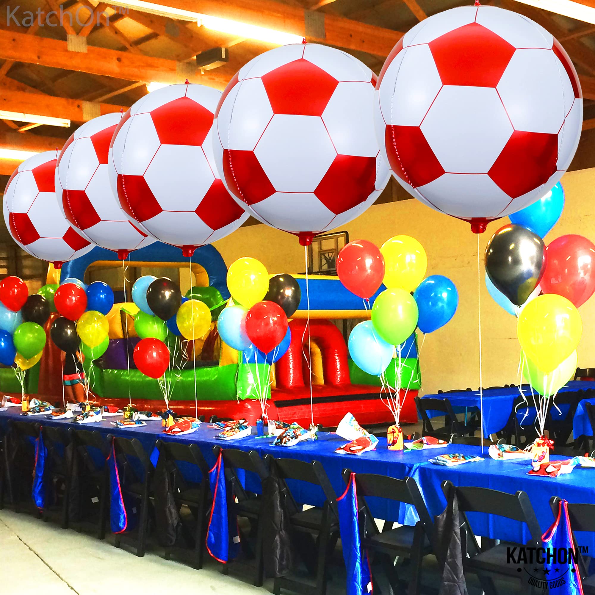 Snapklik.com : Huge 22 Inch Red Soccer Balloons - Pack Of 6, Soccer ...