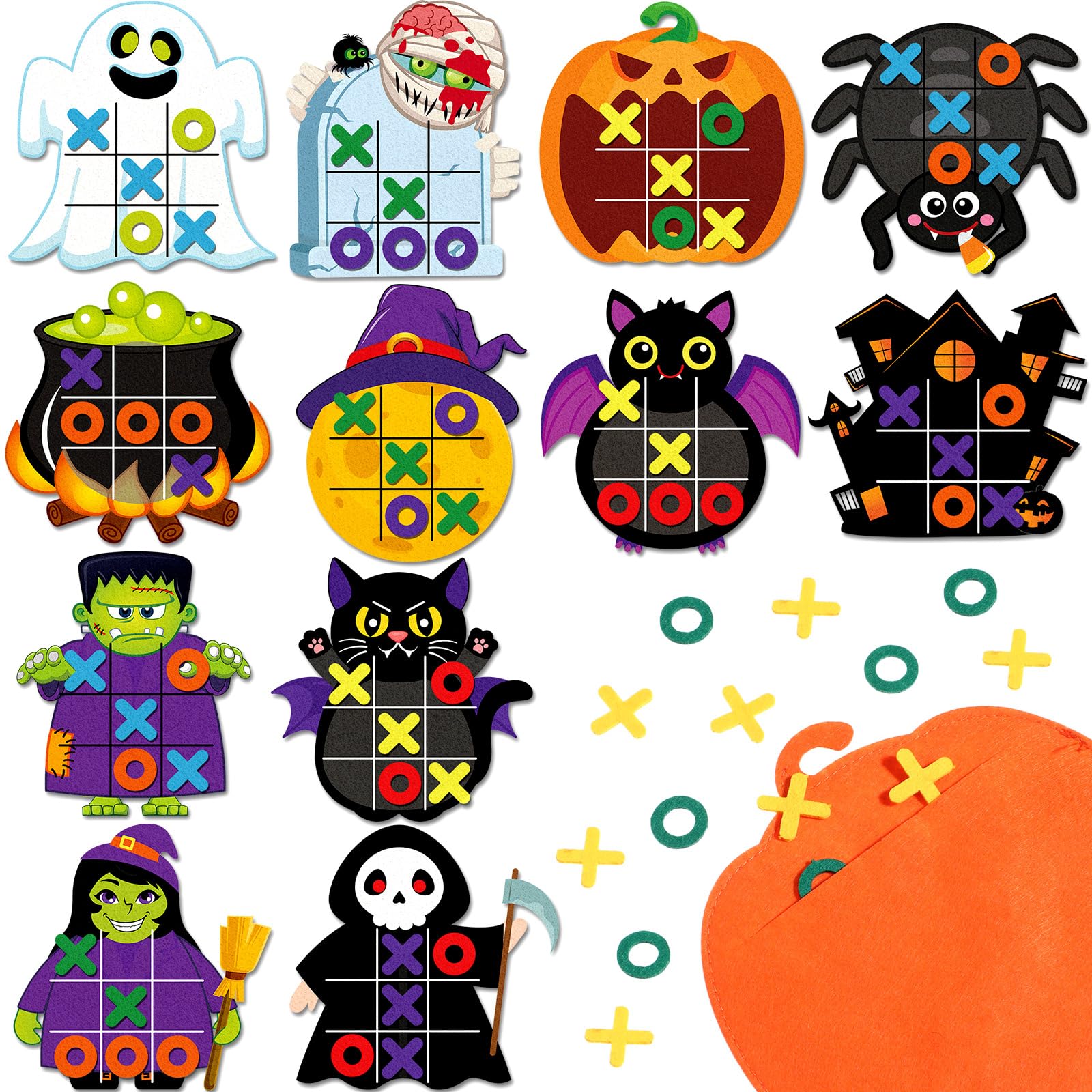 Amazon.com: Resholder 24 Pack Halloween Party Favors Tic Tac Toe ...