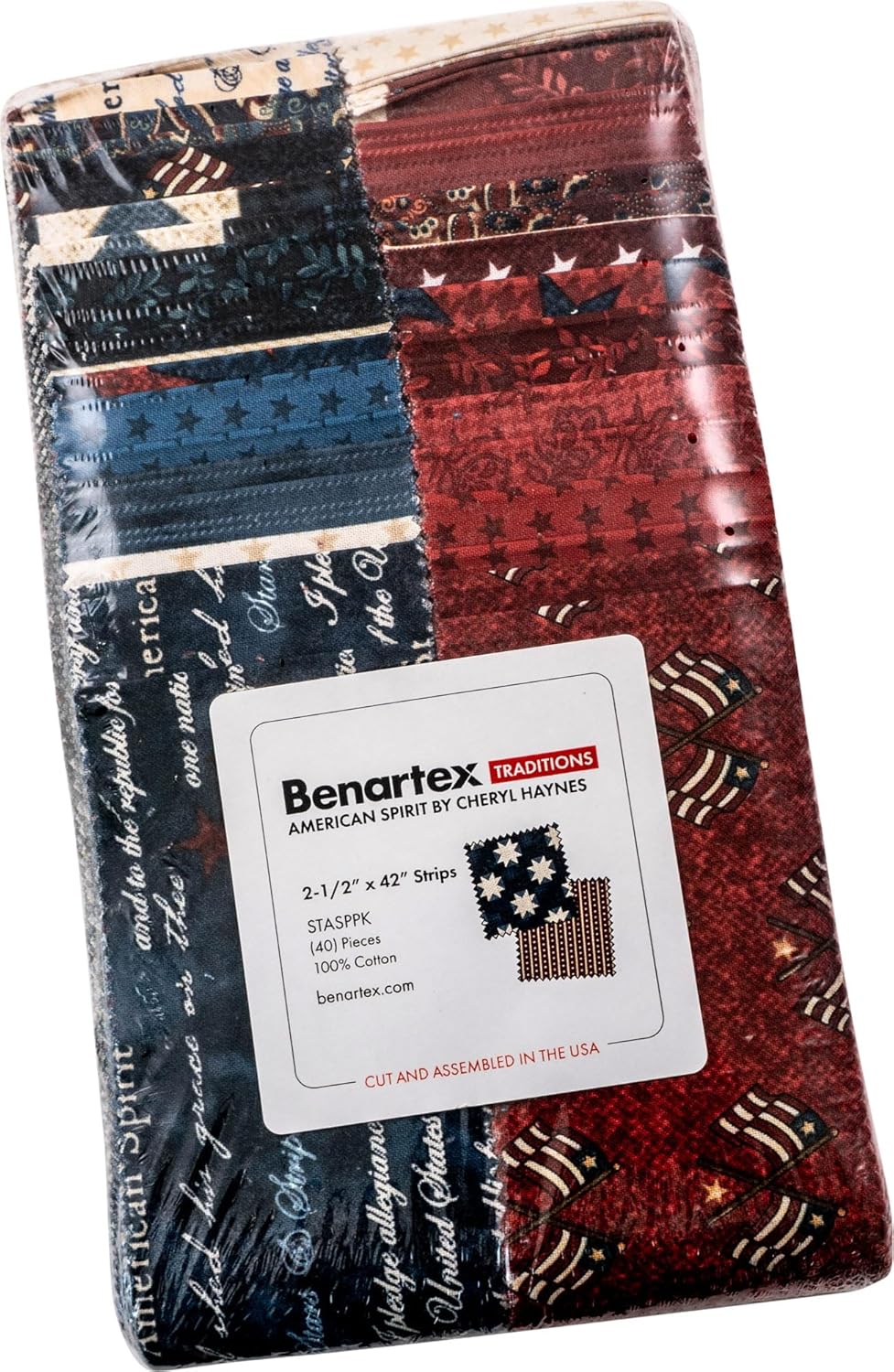 Amazon.com: Cheryl Haynes American Spirit Strip-Pies 40 2.5-inch Strips Jelly Roll Benartex