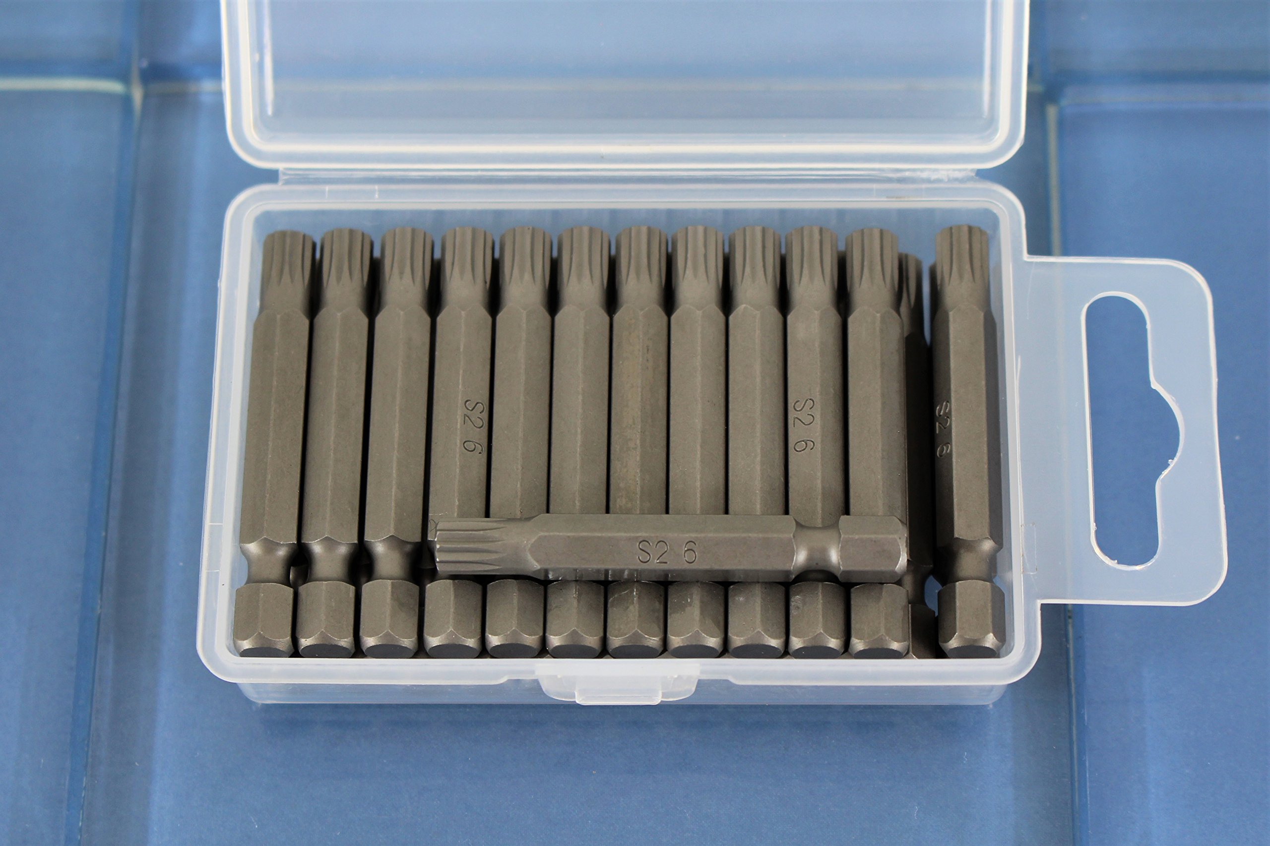 Snapklik.com : TEMO 25 Pc M6 Spline 12 Point 2 Inch Impact Ready ...