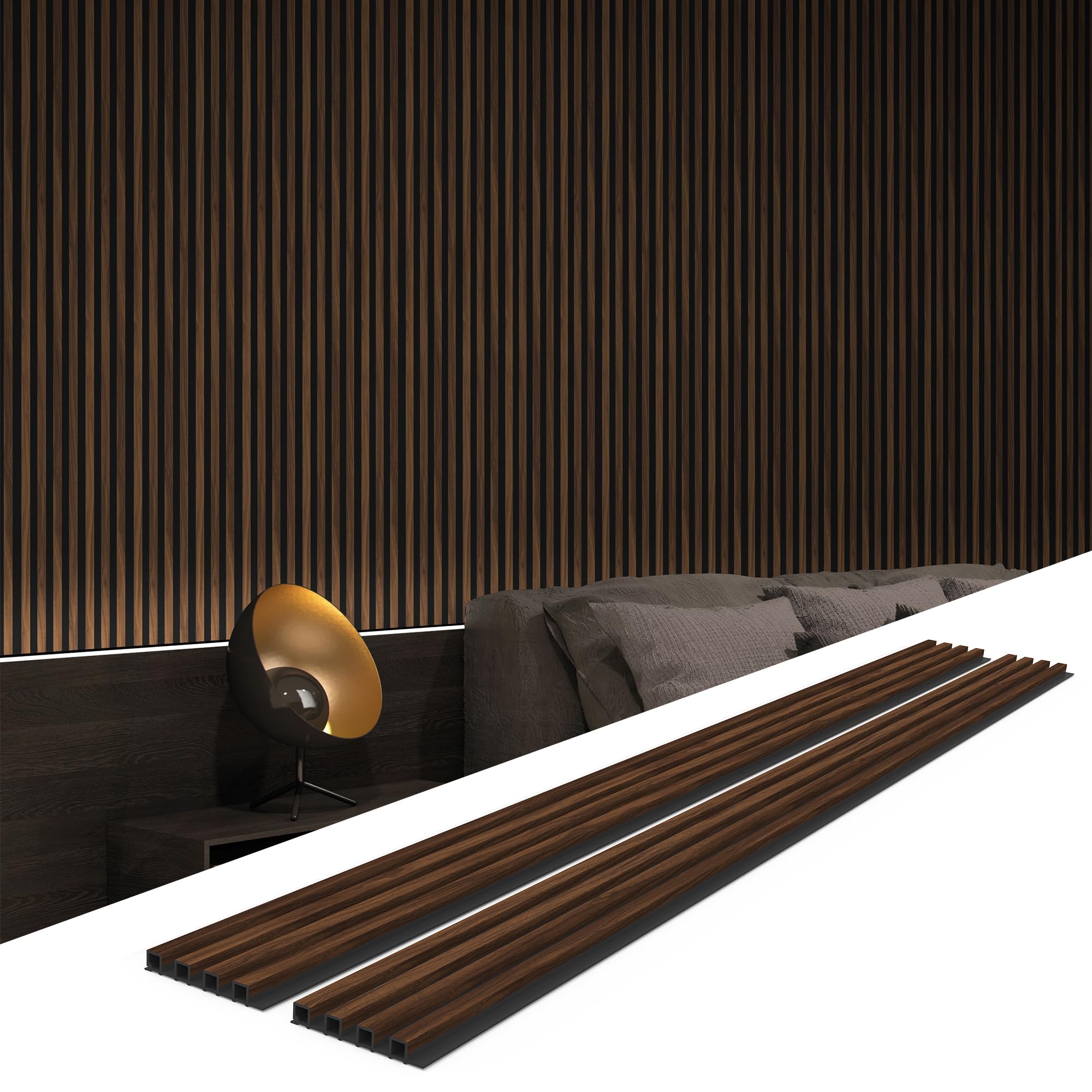 Snapklik.com : INNO STICKERS 6-Piece WPC Acoustic Slat Wall Panel For ...