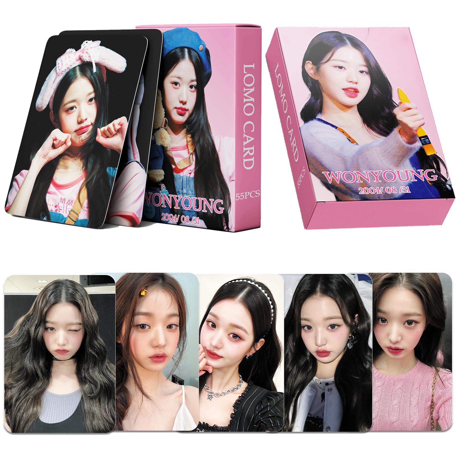 Amazon.com : PYAJUU Wonyoung Photo Cards 55pcs IVE Jang Wonyoung Photocard KPOP IVE Wonyoung ...