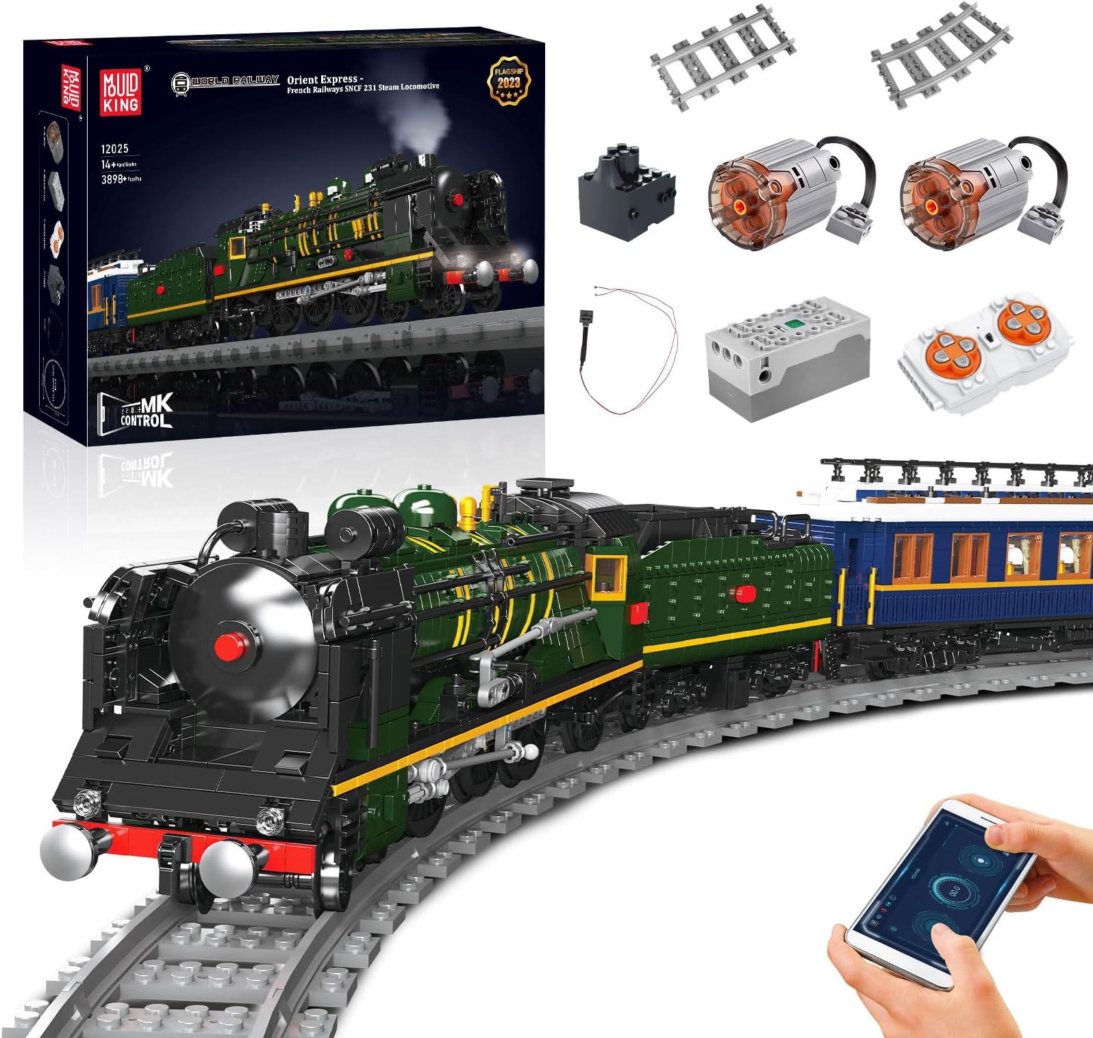 Mould King 12025 Orient Express Steam Locomotive Train Terminal ...