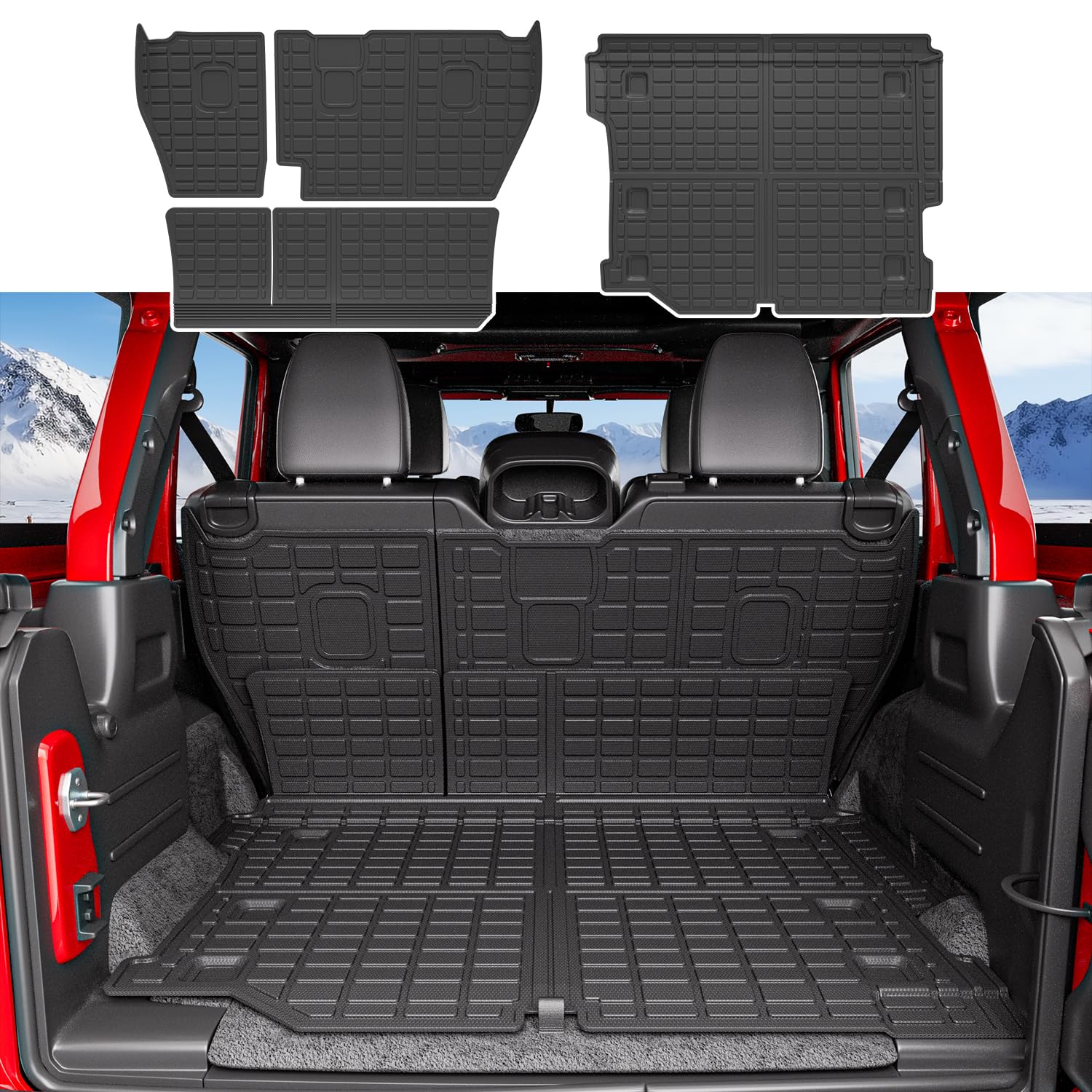 Cargo Liner Backrest Mat Compatible with 18-24 Jeep Wrangler JL ...