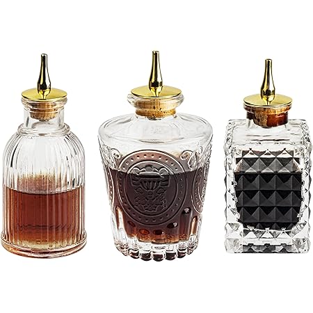 Amazon.com: USEAMIE Bitters Bottle Set of 3, Glass Dasher Bottle ...
