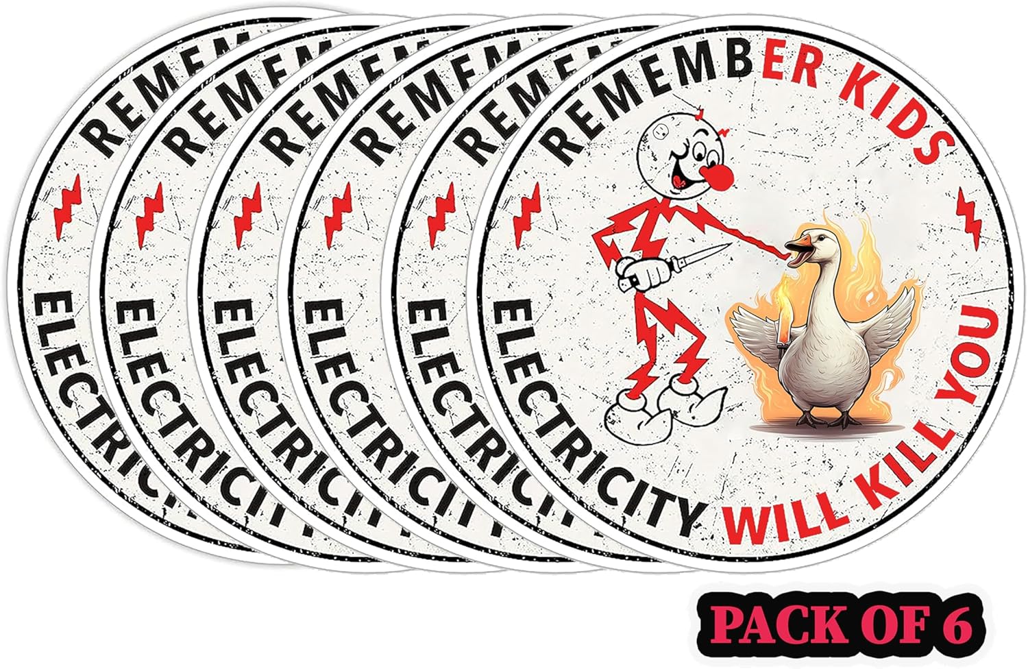 Amazon.com: Remember Kids Electricity Will Kill You Sticker Red ...