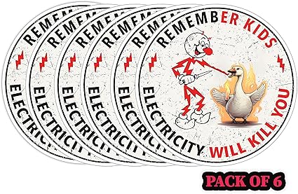 Amazon.com: Remember Kids Electricity Will Kill You Sticker Red ...