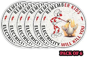Amazon.com: Remember Kids Electricity Will Kill You Sticker Red ...