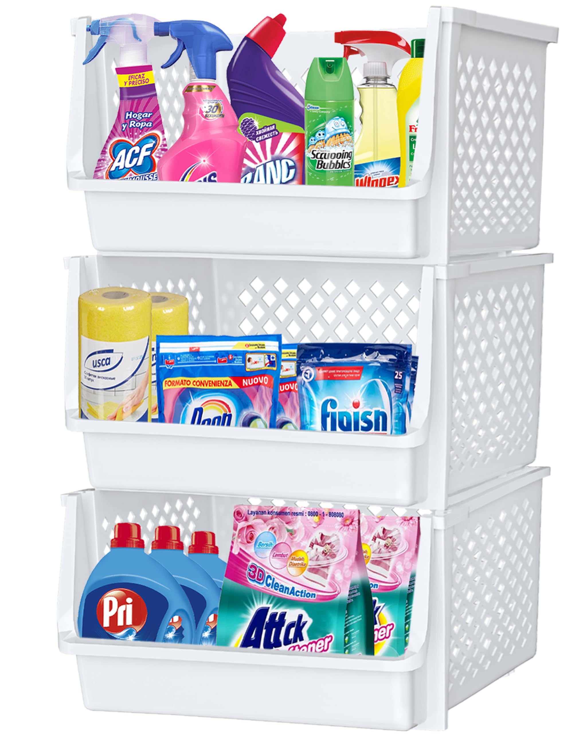Snapklik.com : Skywin Large Plastic Stackable Storage Bins For Pantry ...