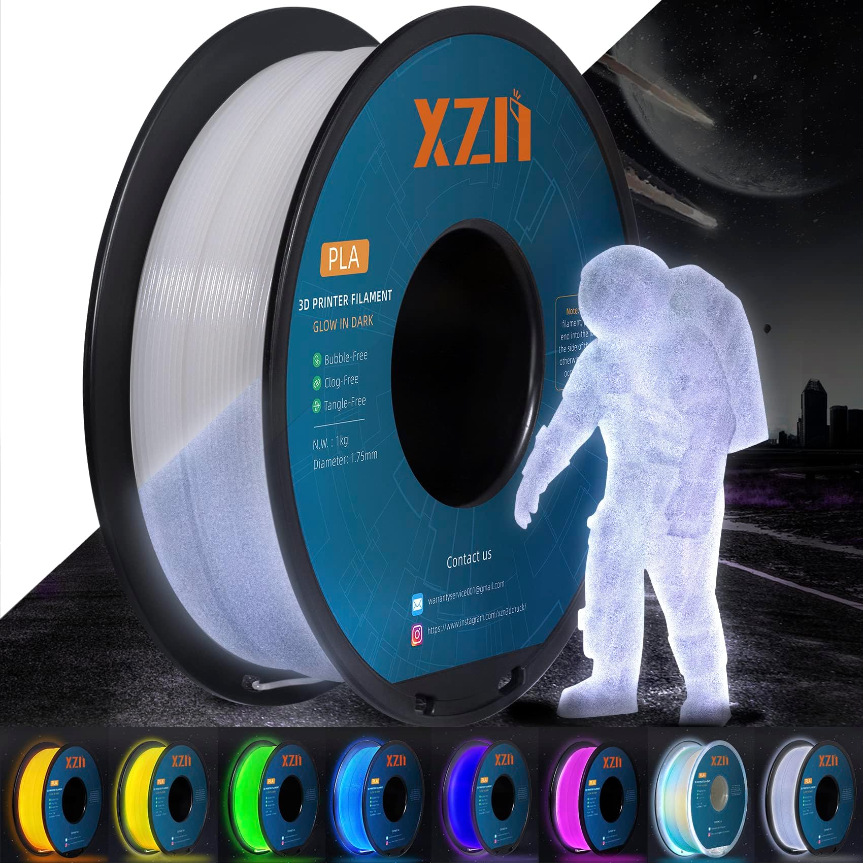 Amazon.com: PLA Filament Glow in The Dark, XZN 3D Printer Filament 1 ...